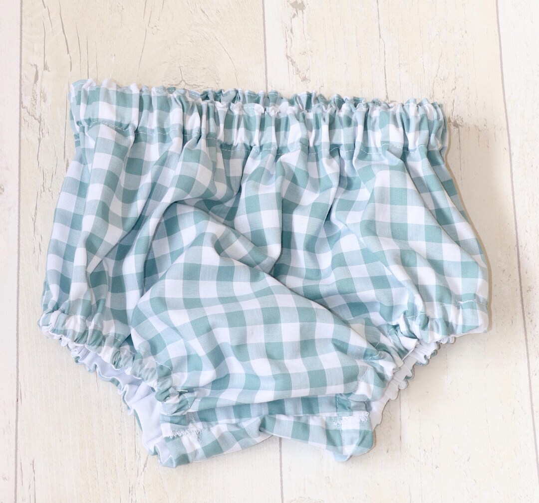 Duck Egg Blue Big Gingham Classic Waist Bloomers - Etsy