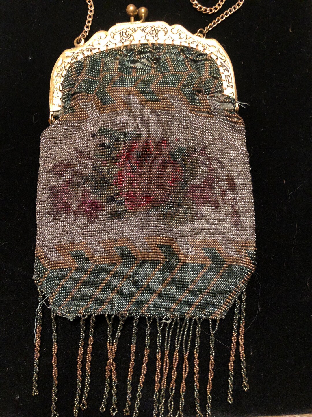 1920’s Rose Beaded Flapper Bag - Etsy