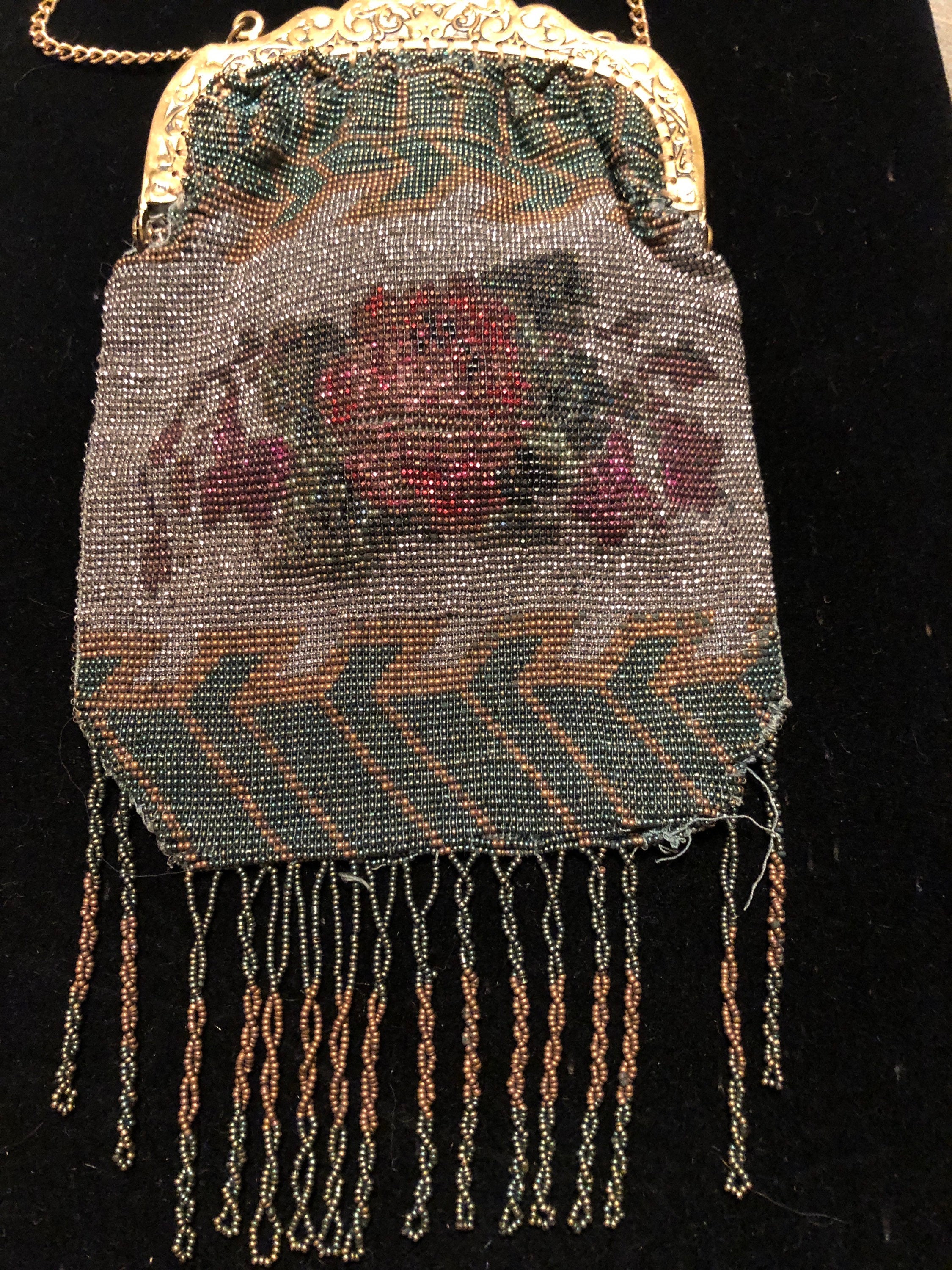 1920’s Rose Beaded Flapper Bag - Etsy