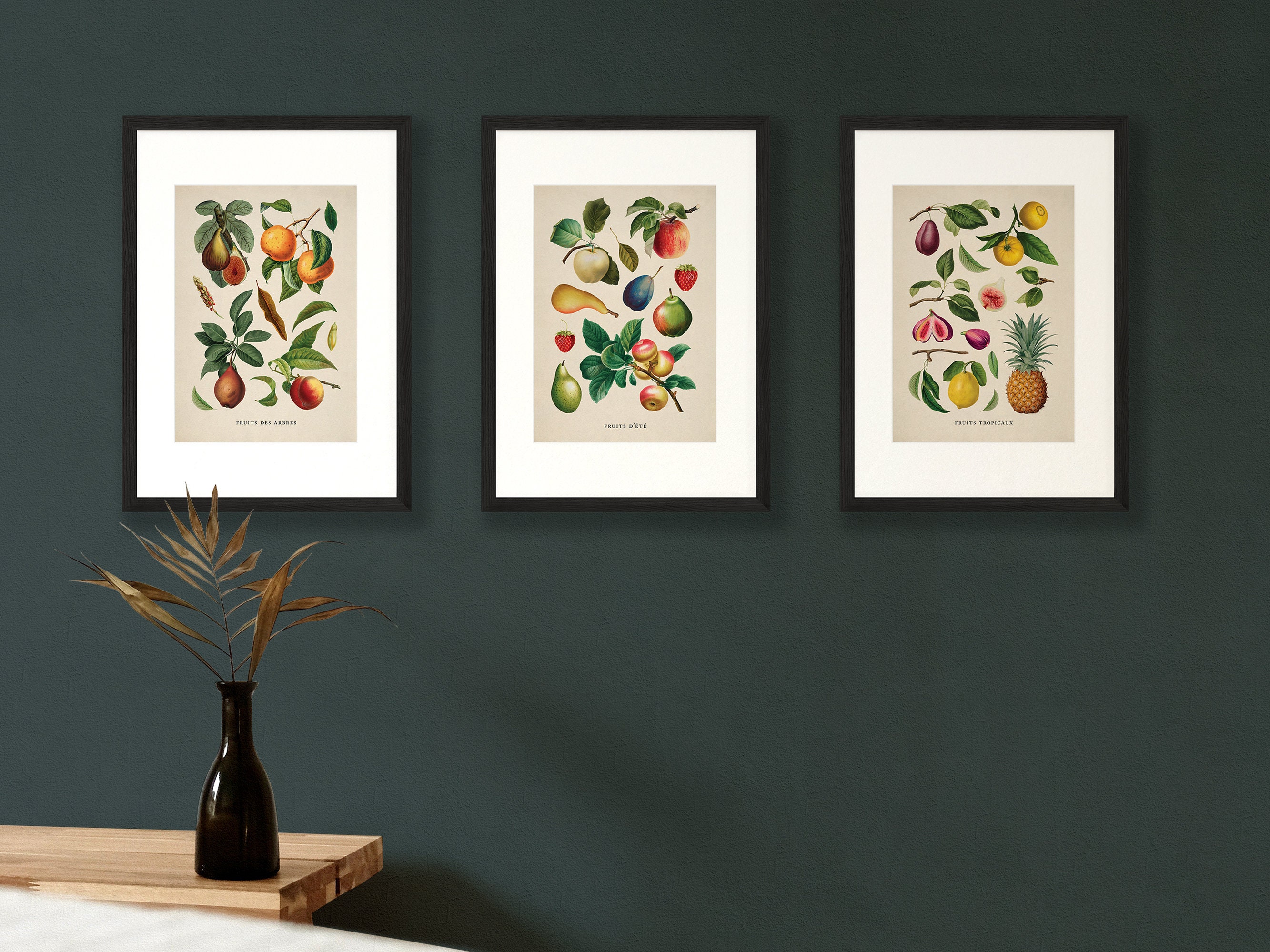 Vintage Fruit Posters Set of 3 Printable Gallery Wall Art - Etsy