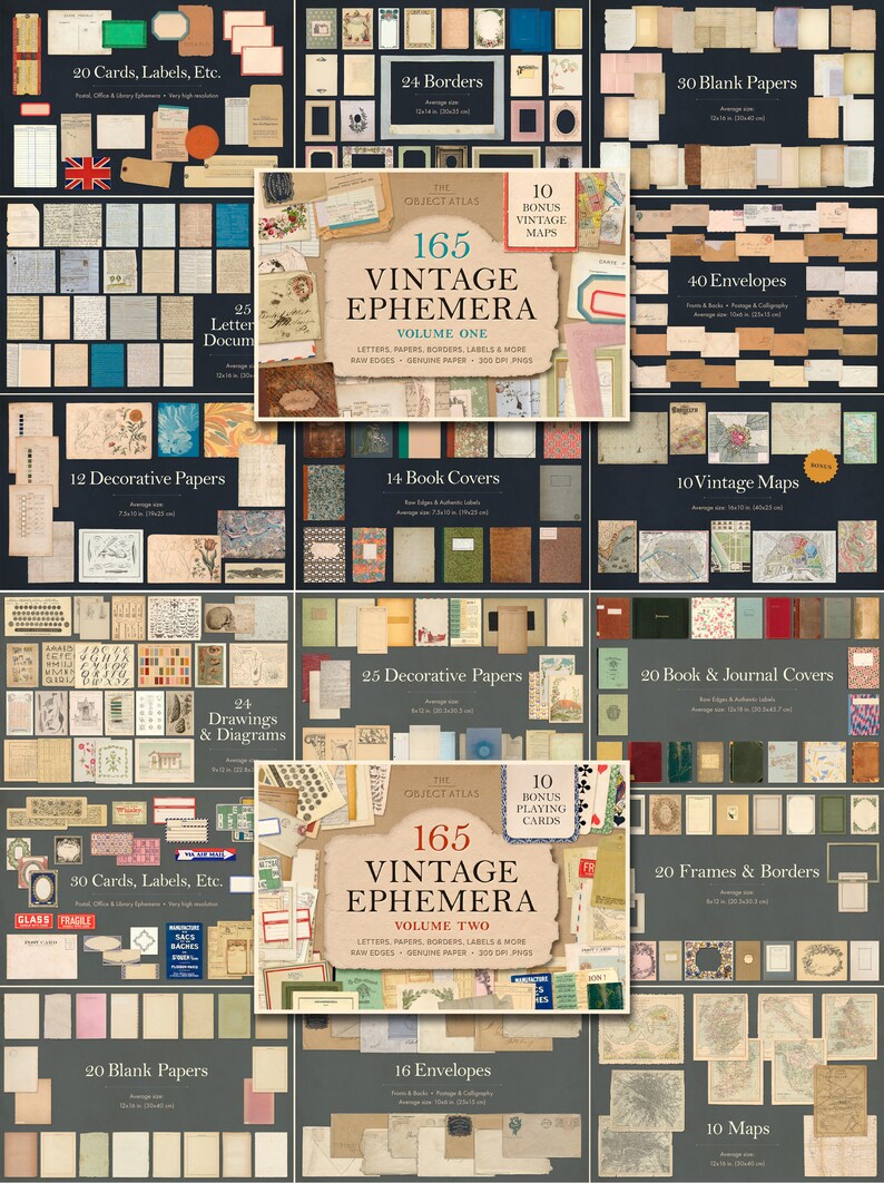Mega Bundle Vintage Paper Ephemera 750 Printable Antique Scrapbooking ...