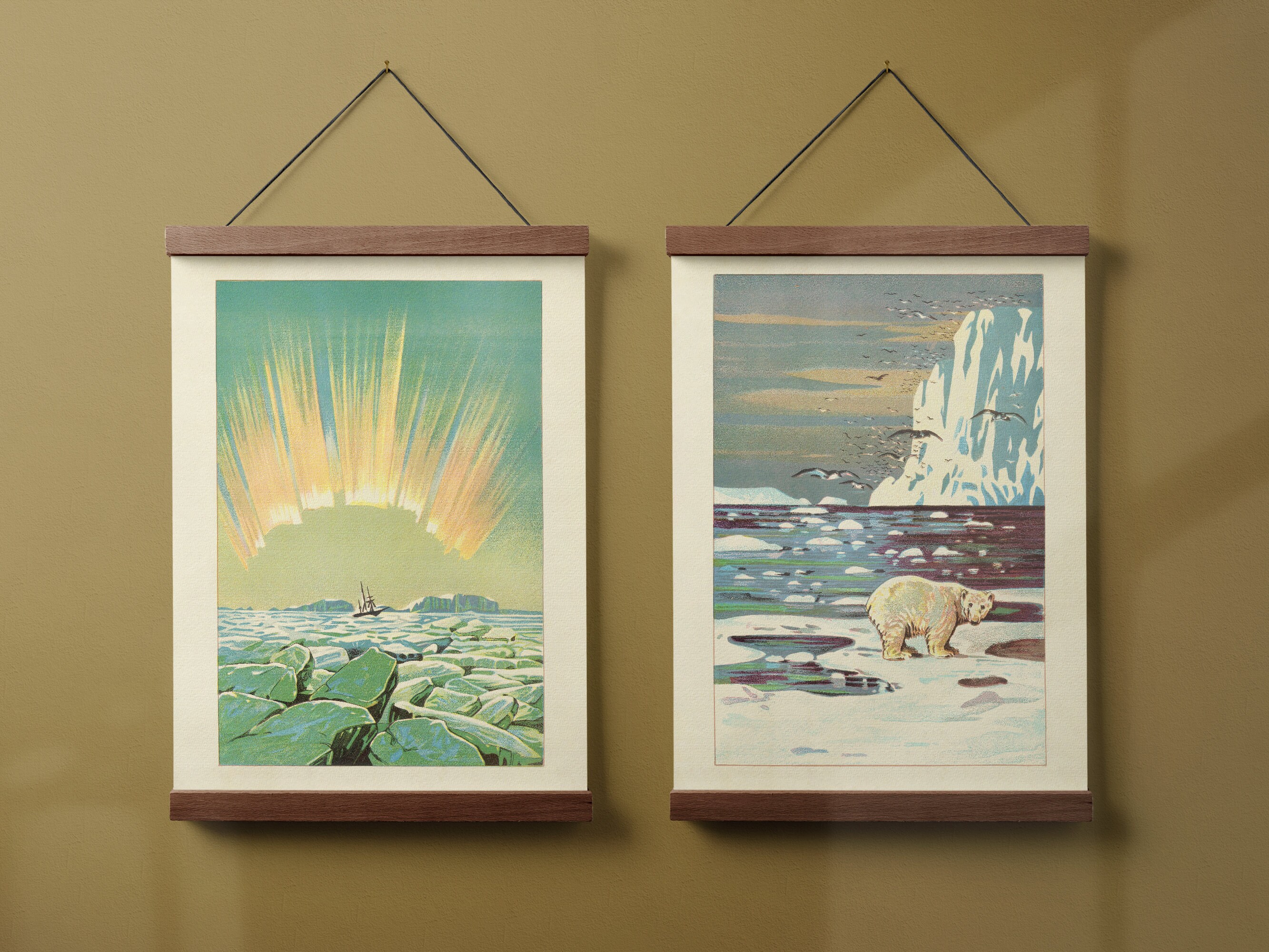 Moody Vintage Arctic Landscape Prints Set of 4 | Printable Gallery Wall ...