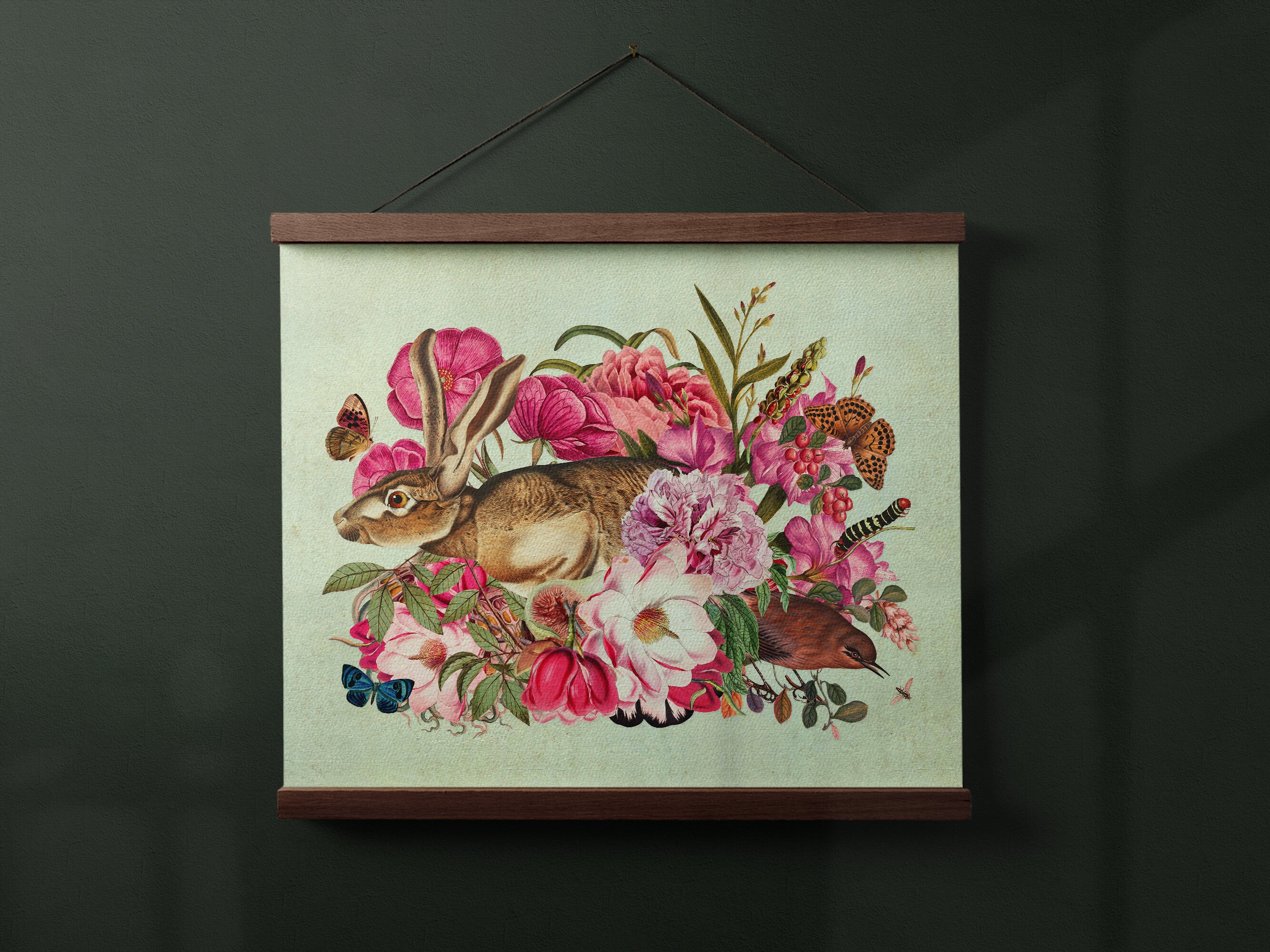 Flora and Fauna Art Print | Vintage Printable Horizontal Wall Art ...