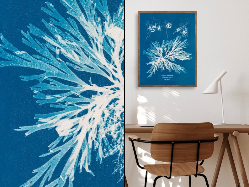 Vintage Cyanotype Photography Downloadable Print Blue Ocean Wall Art ...