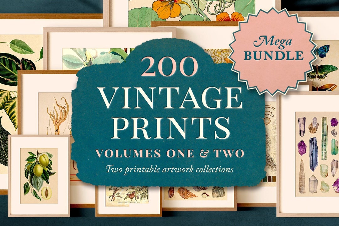 Instant Download Vintage Art Bundle 200 Printable Posters Commercial ...