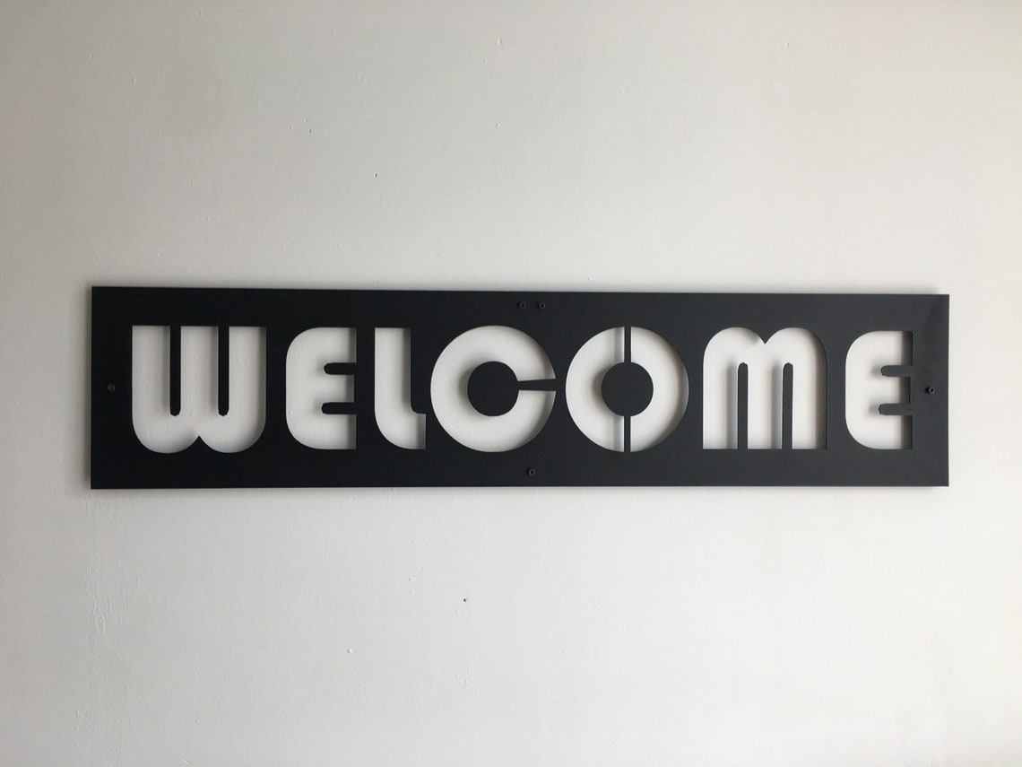 Metal Welcome Sign Horizontal Welcome Sign Welcome Wall Art | Etsy