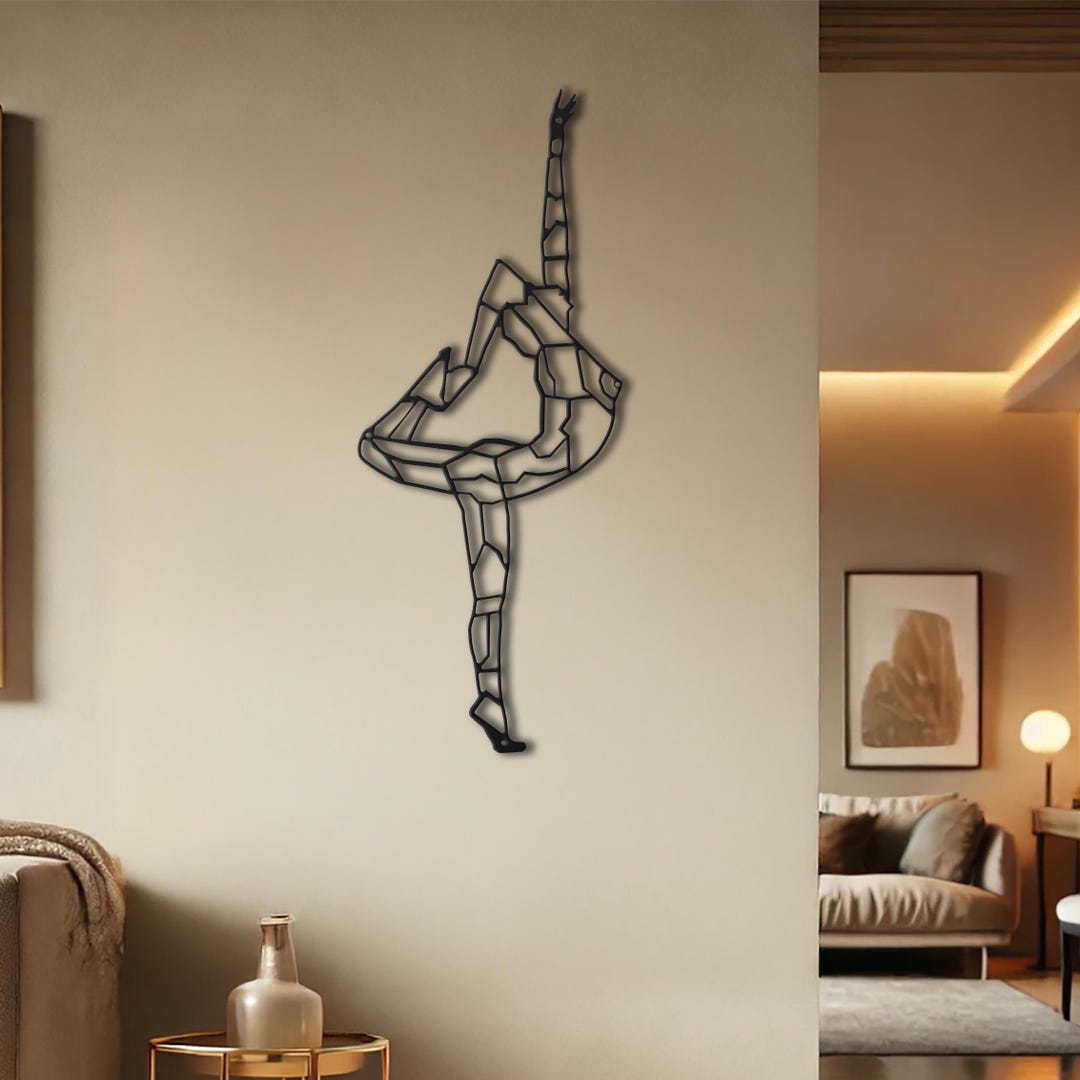 DANCING GIRL Metal Wall Art: Minimalist Line Art Decor - Etsy