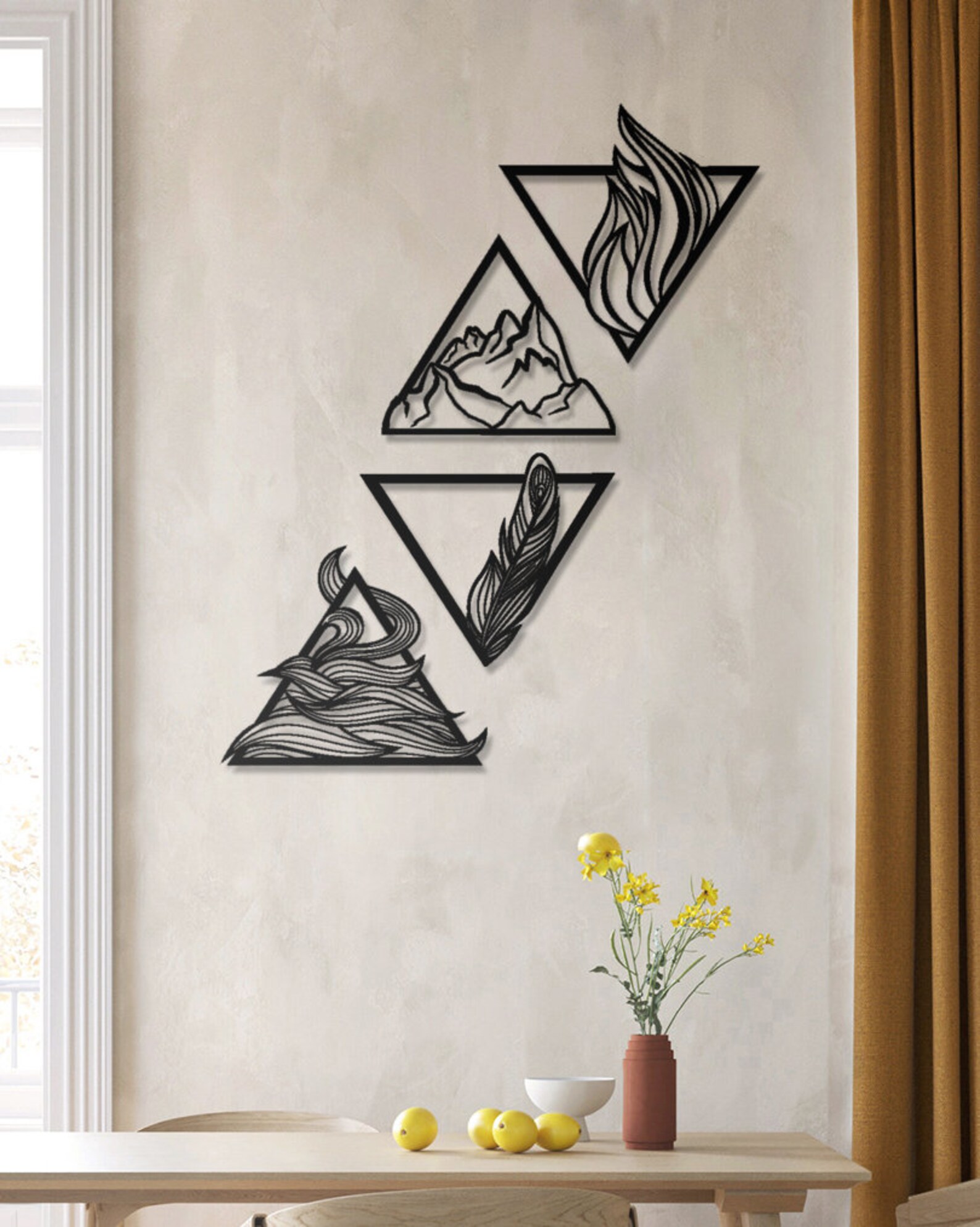 Four Elements Metal Wall Art 4 Elements Metal Wall Decor | Etsy