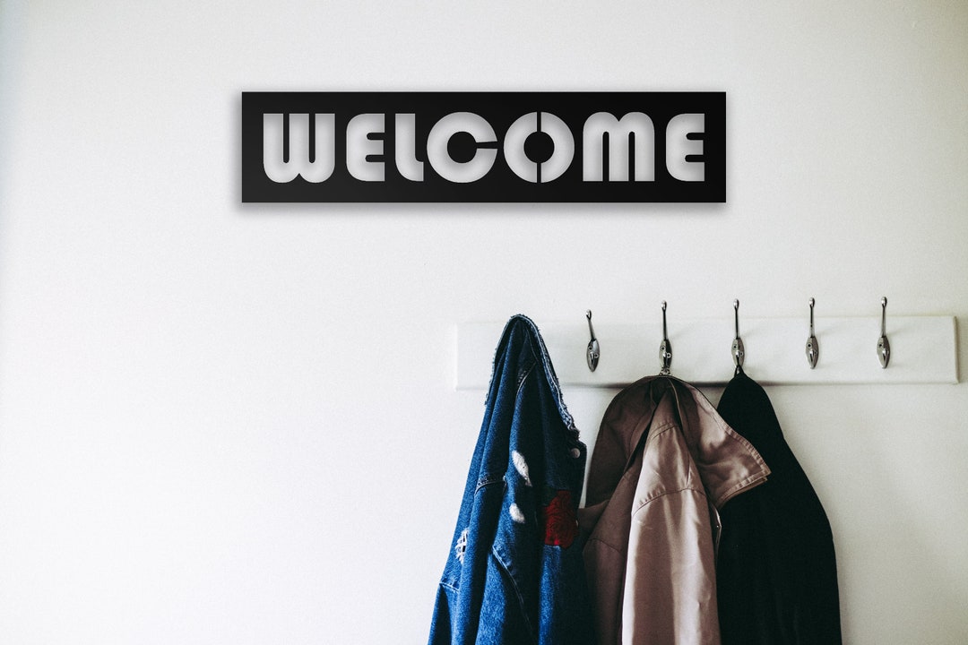Metal Welcome Sign, Horizontal Welcome Sign, Welcome Wall Art, Front ...
