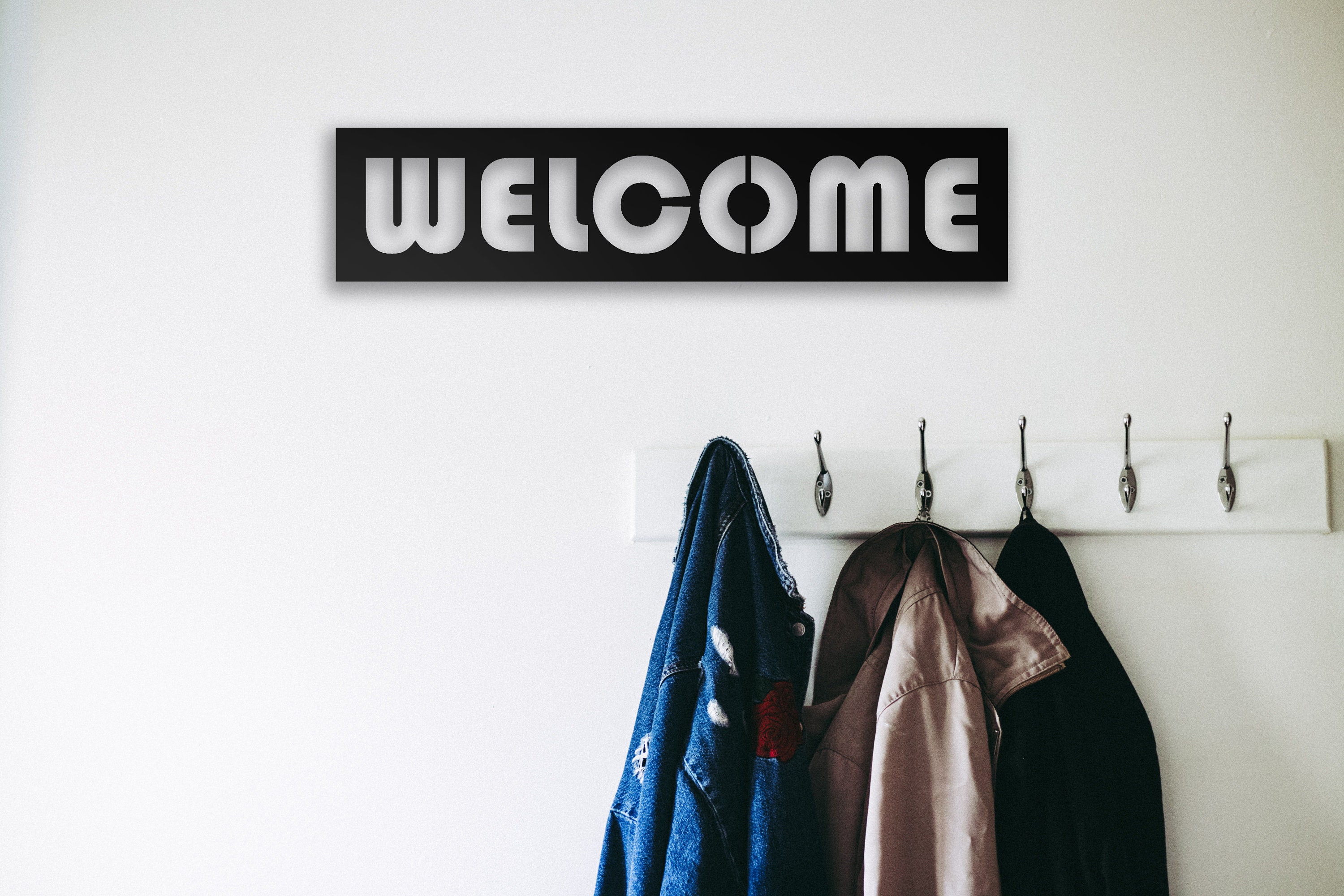 Metal Welcome Sign Horizontal Welcome Sign Welcome Wall Art | Etsy