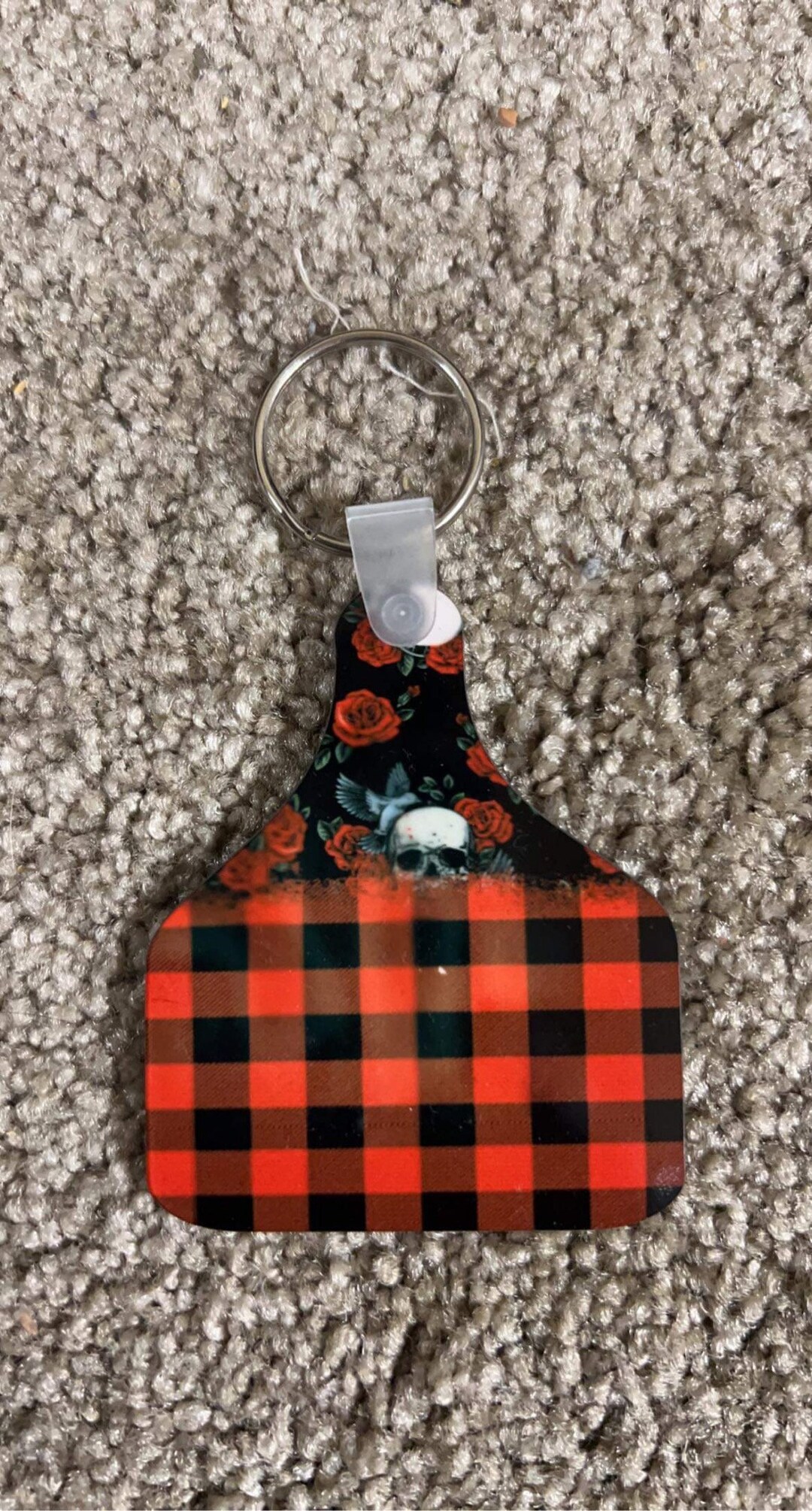 Plaid Skull Keychain - Etsy