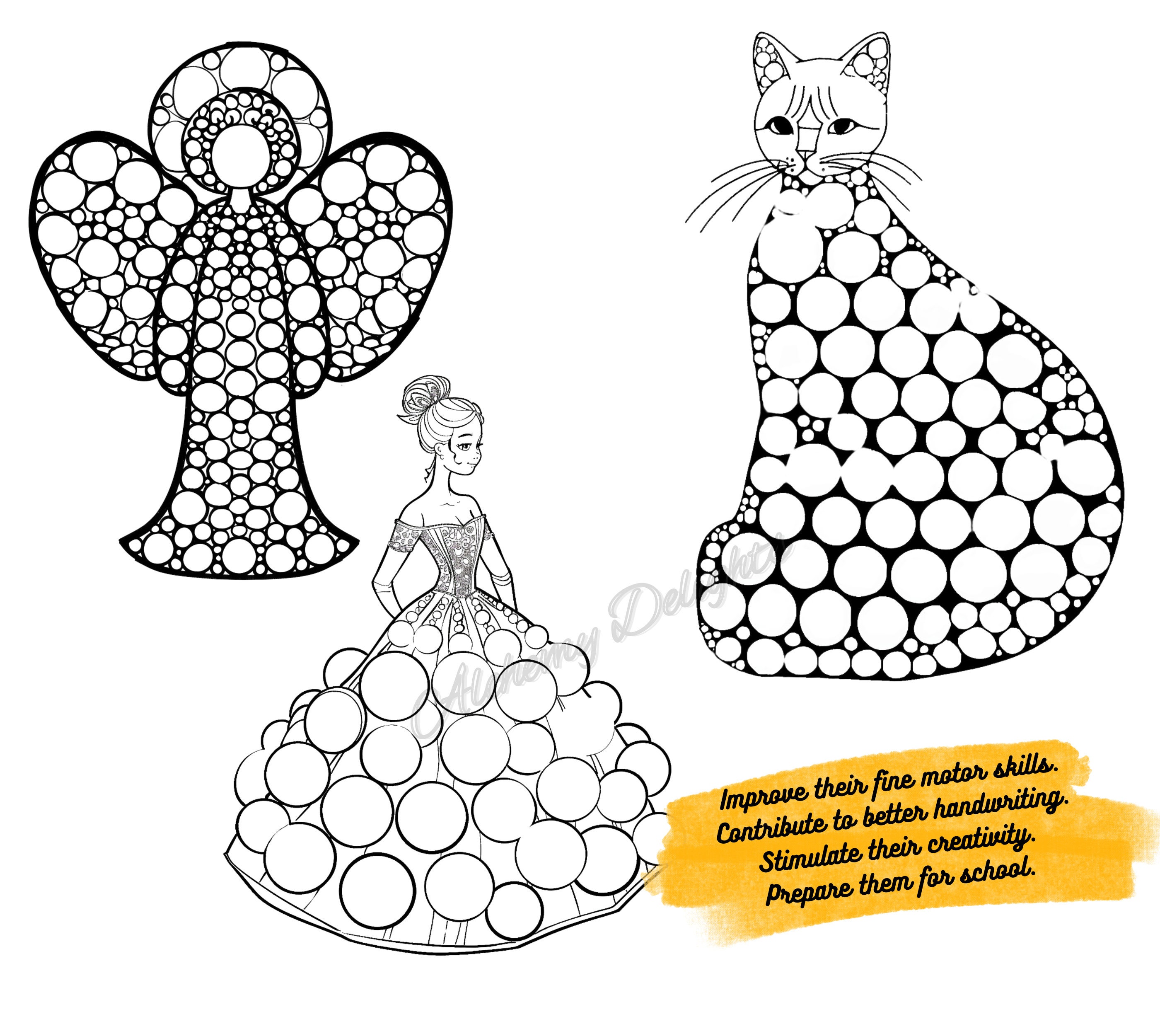 Printable Dot Marker Activity Book - 55 Coloring Pages With Princesses ...