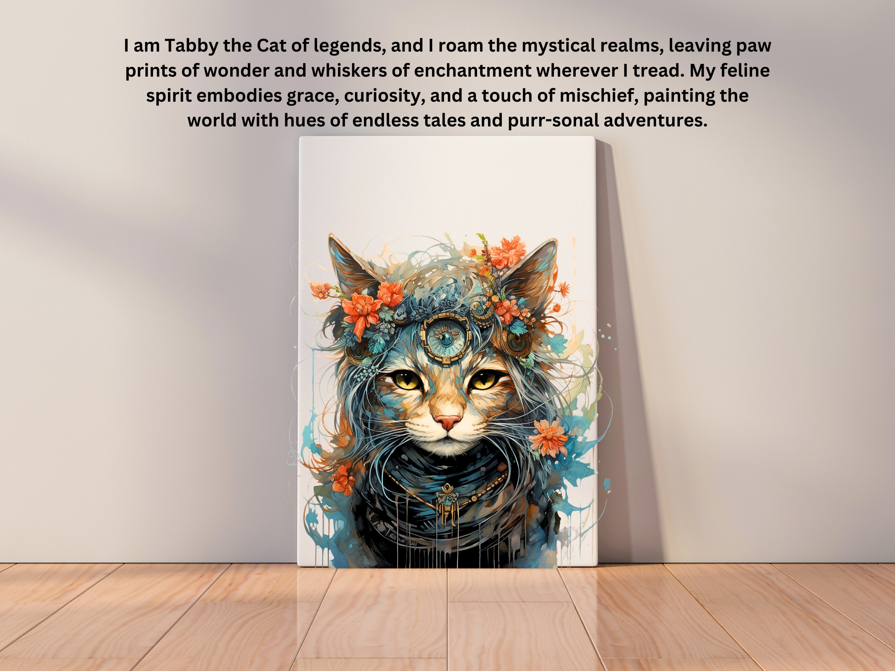 I Am Tabby the Cat Legend Tabby Cat Wall Art Hyperdetailed Mythical ...