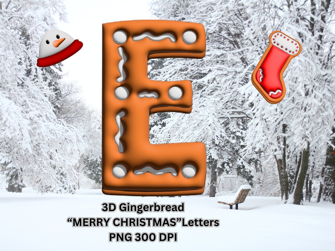 Christmas Gingerbread Clipart Bundle Adorable Cookies, Houses, 3D ...
