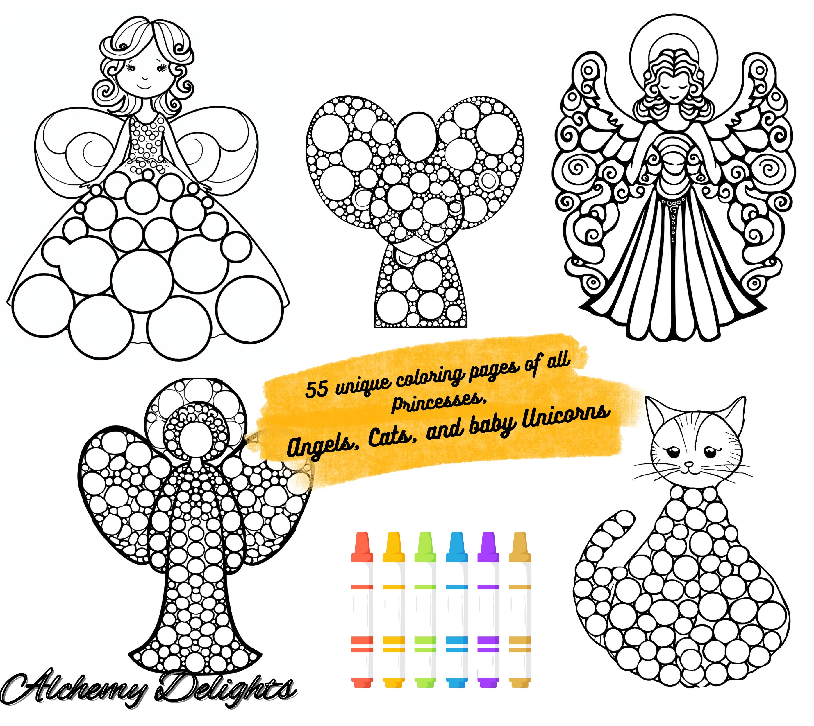 Printable Dot Marker Activity Book - 55 Coloring Pages With Princesses ...