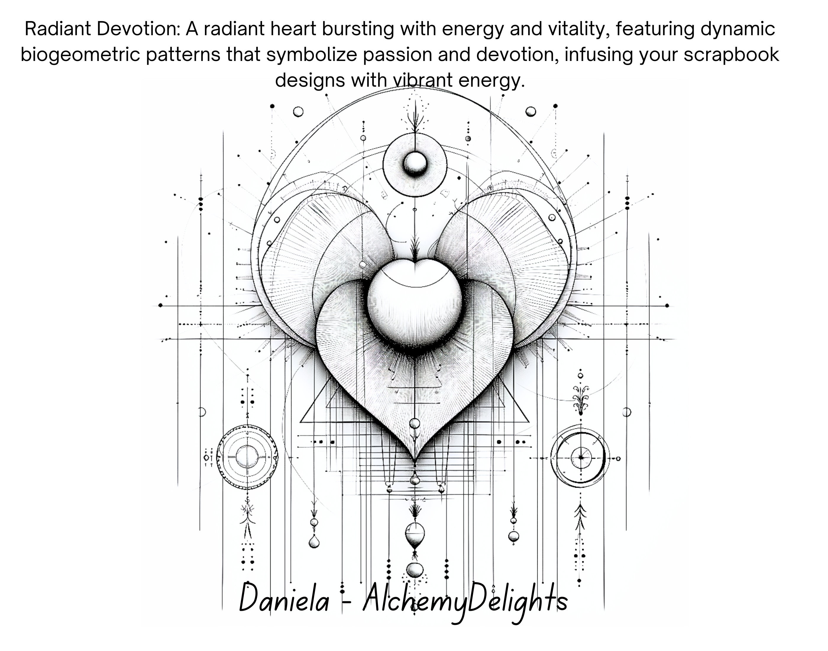 Bio - Geometry Healing Art Prints - Monochrome Digital Bio-geometry ...
