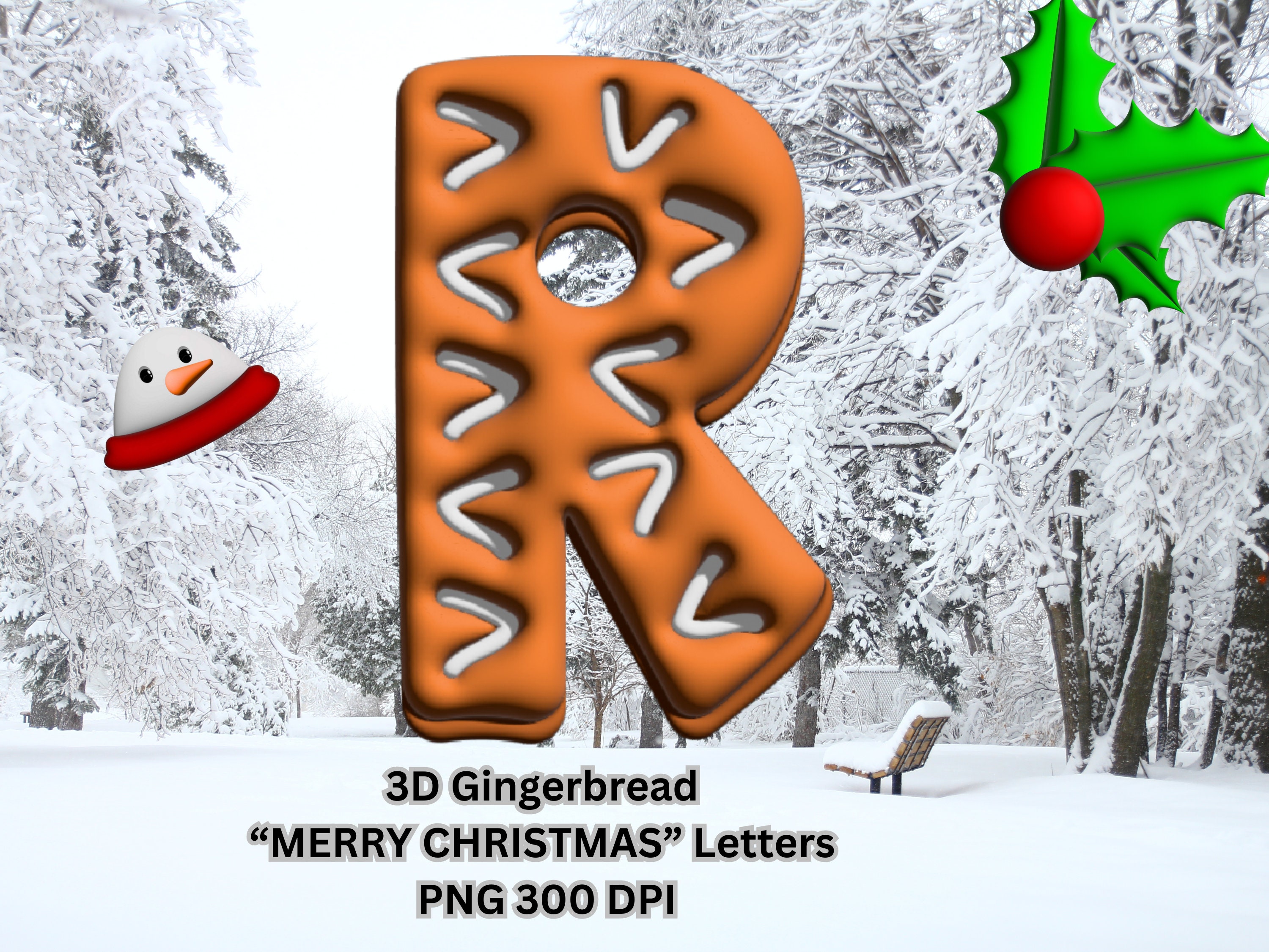 Christmas Gingerbread Clipart Bundle Adorable Cookies, Houses, 3D ...