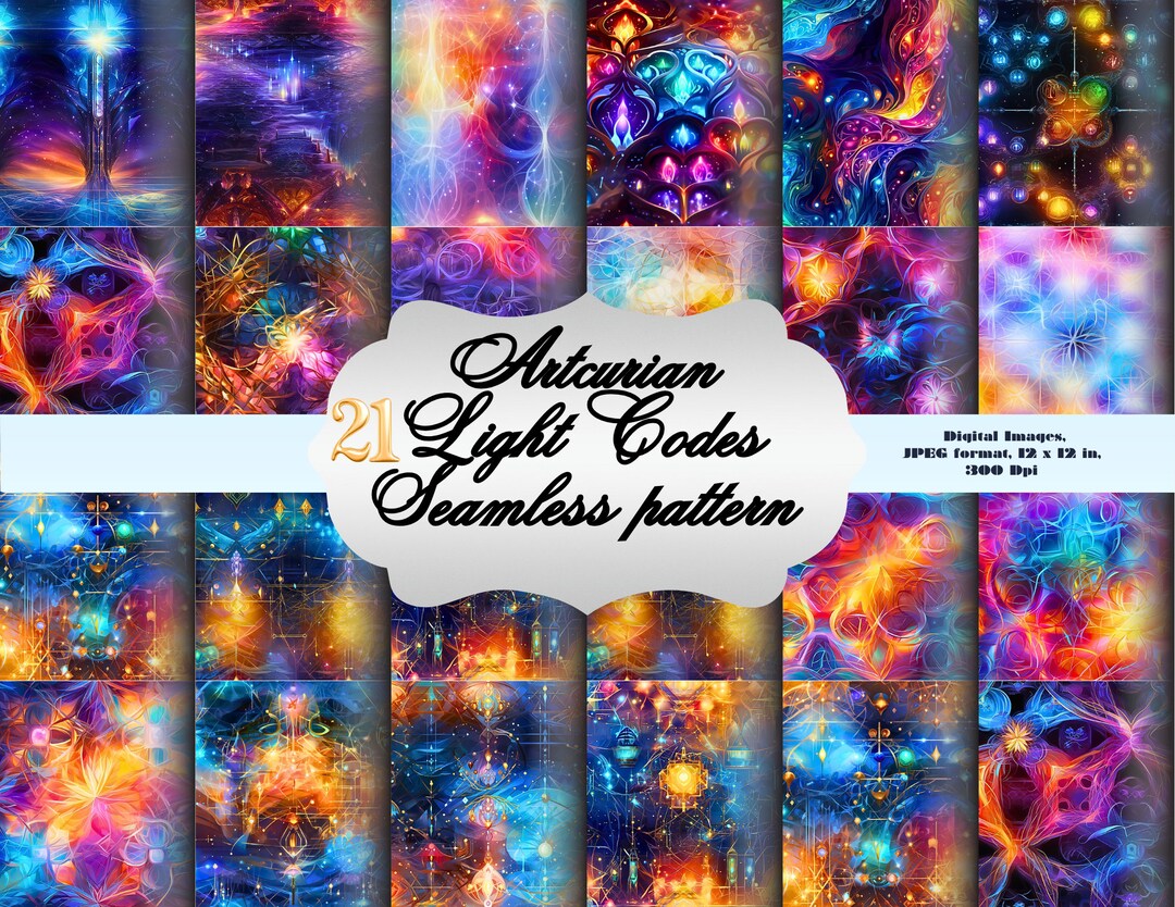 Seamless Light Codes Arcturian Metaphysical Art Light Codes Tapestry ...