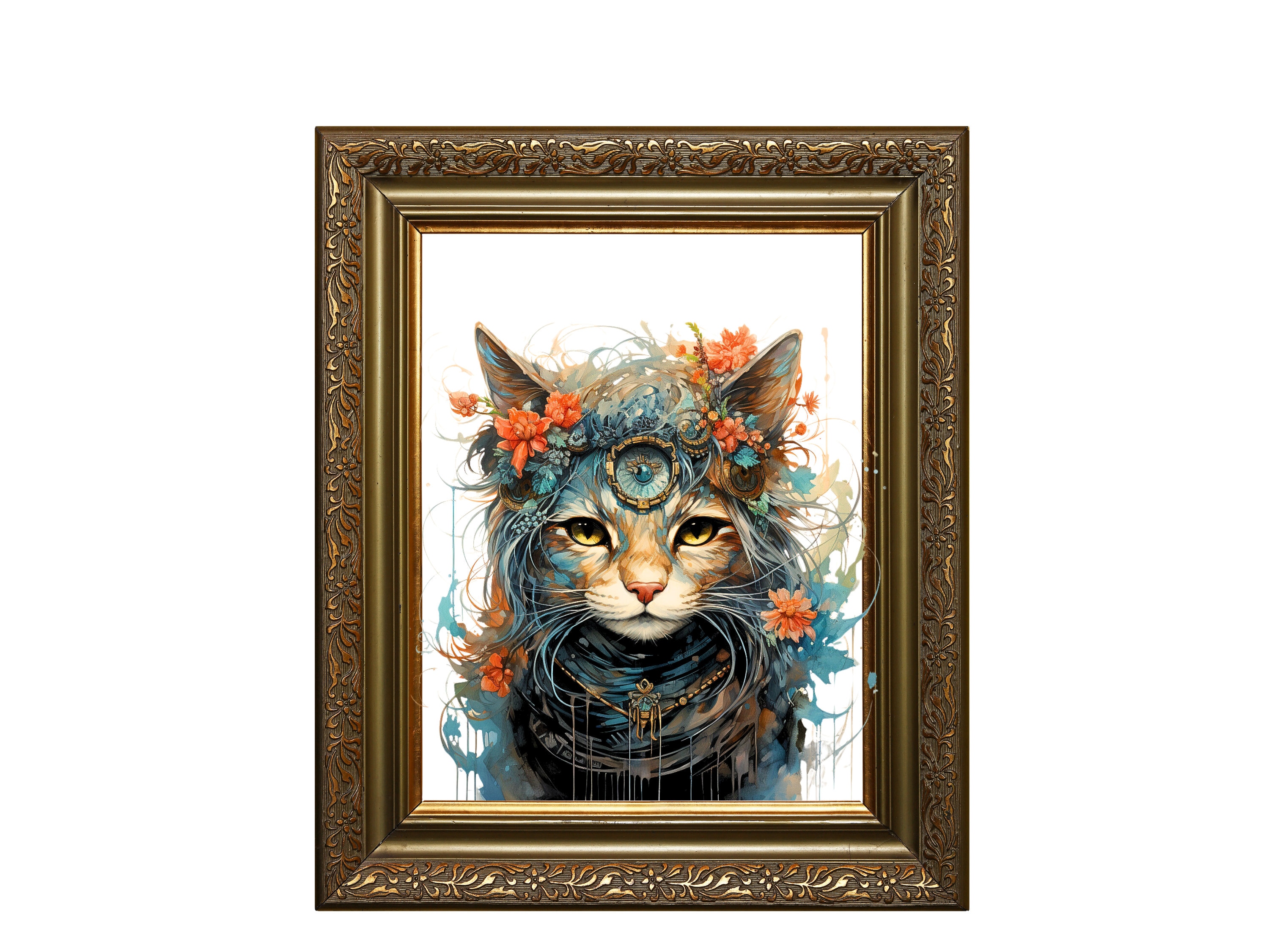 I Am Tabby the Cat Legend Tabby Cat Wall Art Hyperdetailed Mythical ...
