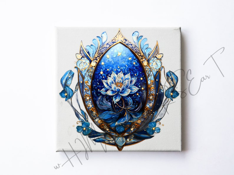 Blue Lotus Flower, Lotus Stained Glass Wall Art, Indigenous Motif, High ...