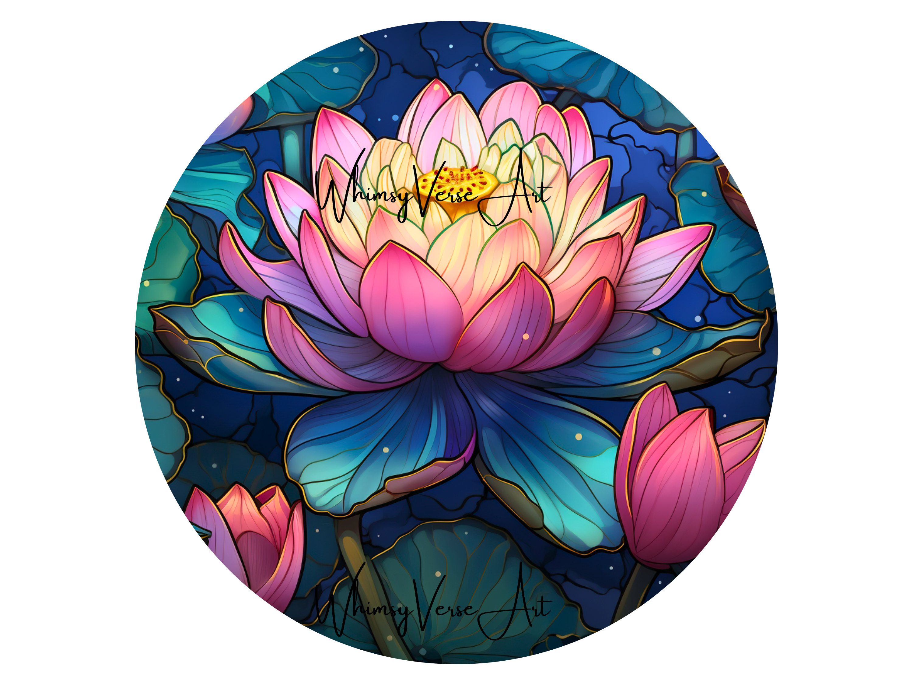 Lotus Flower Clipart Blue Lotus Flower Stained Glass Lotus & - Etsy