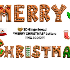 Christmas Gingerbread Clipart Bundle Adorable Cookies, Houses, 3D ...