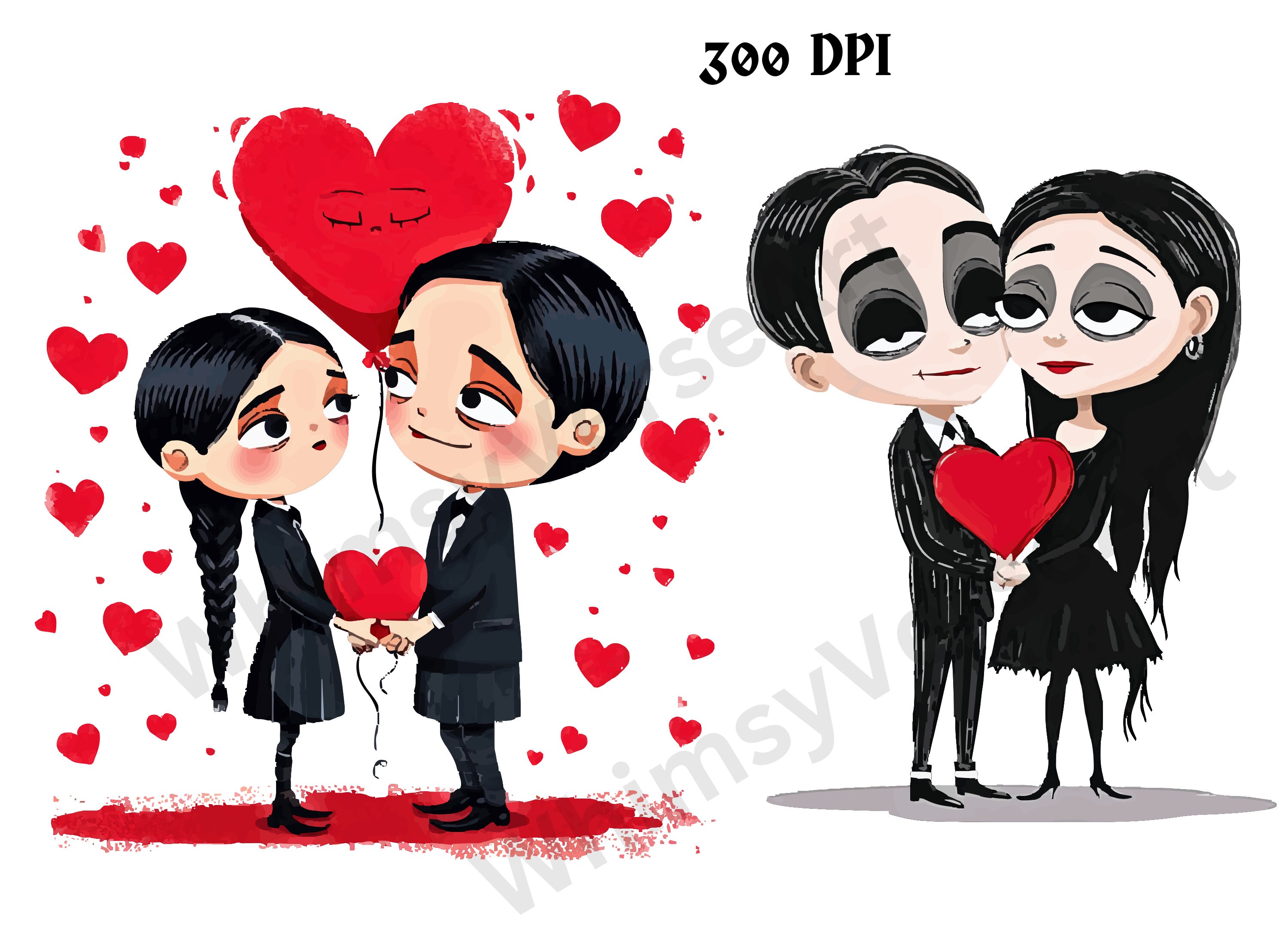 Whimsical Wednesday Addams SVG & PNG Bundle Perfect for Valentine's Day ...