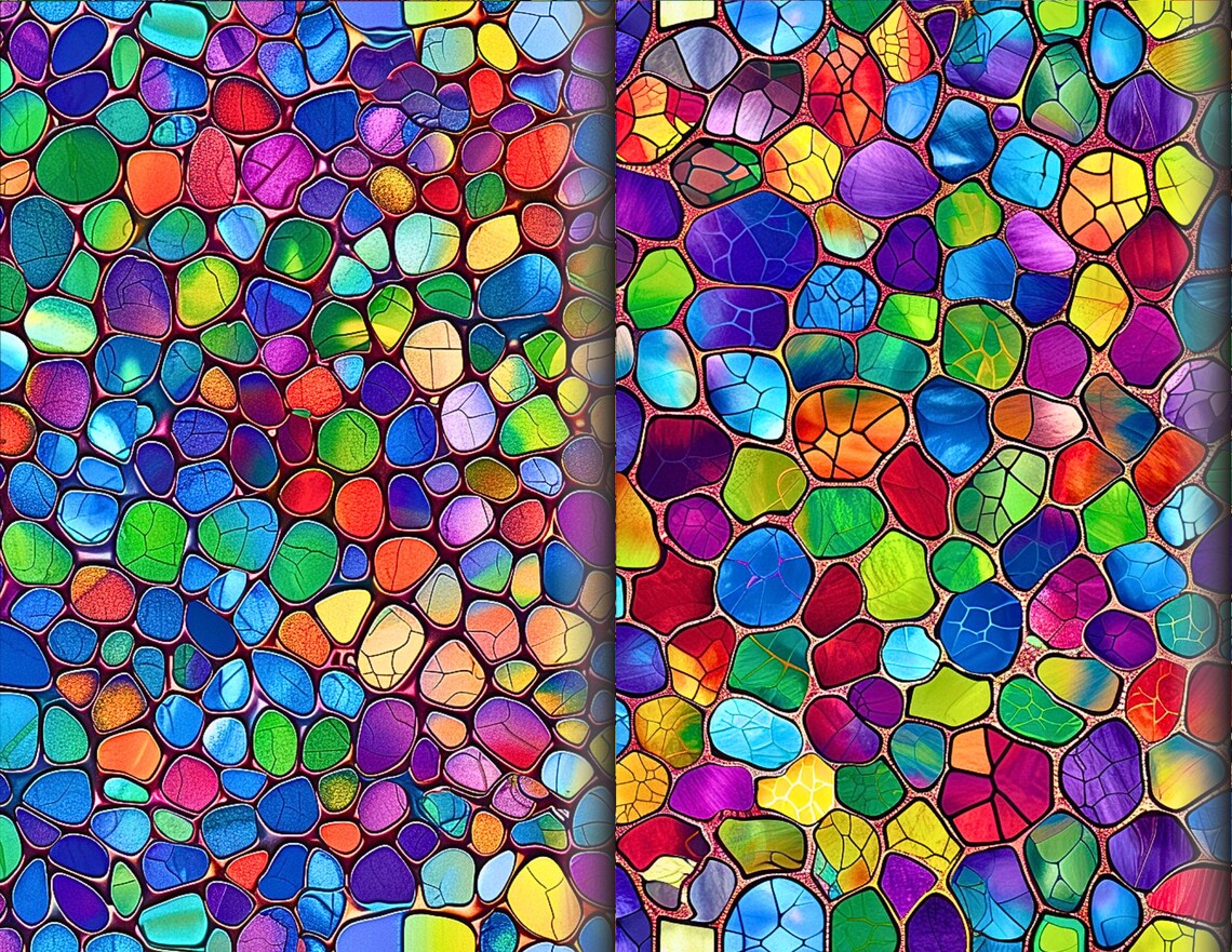 Fibonacci Seamless Pattern, Stained Glass Art, Digital Paper Pack ...