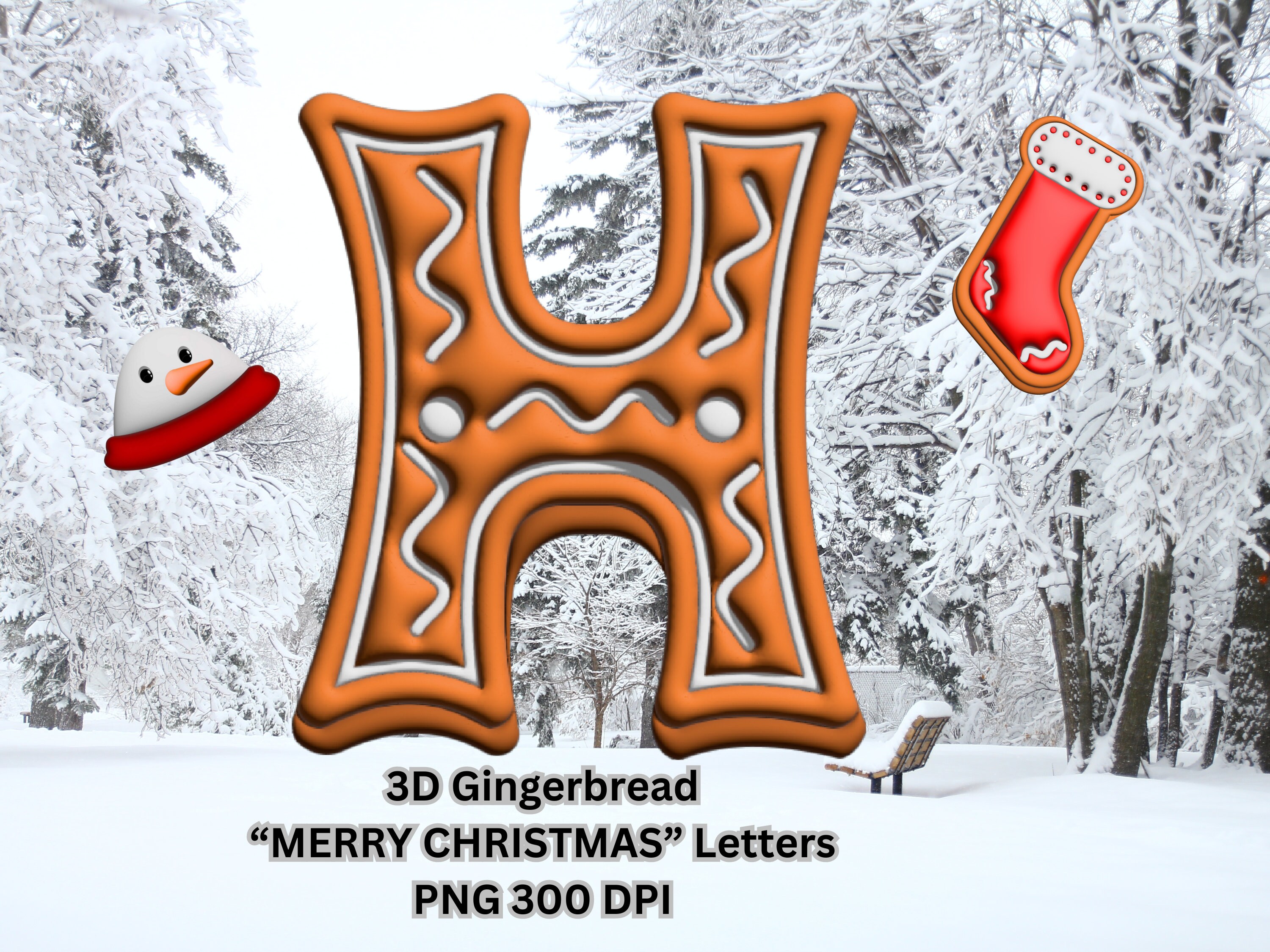 Christmas Gingerbread Clipart Bundle Adorable Cookies, Houses, 3D ...