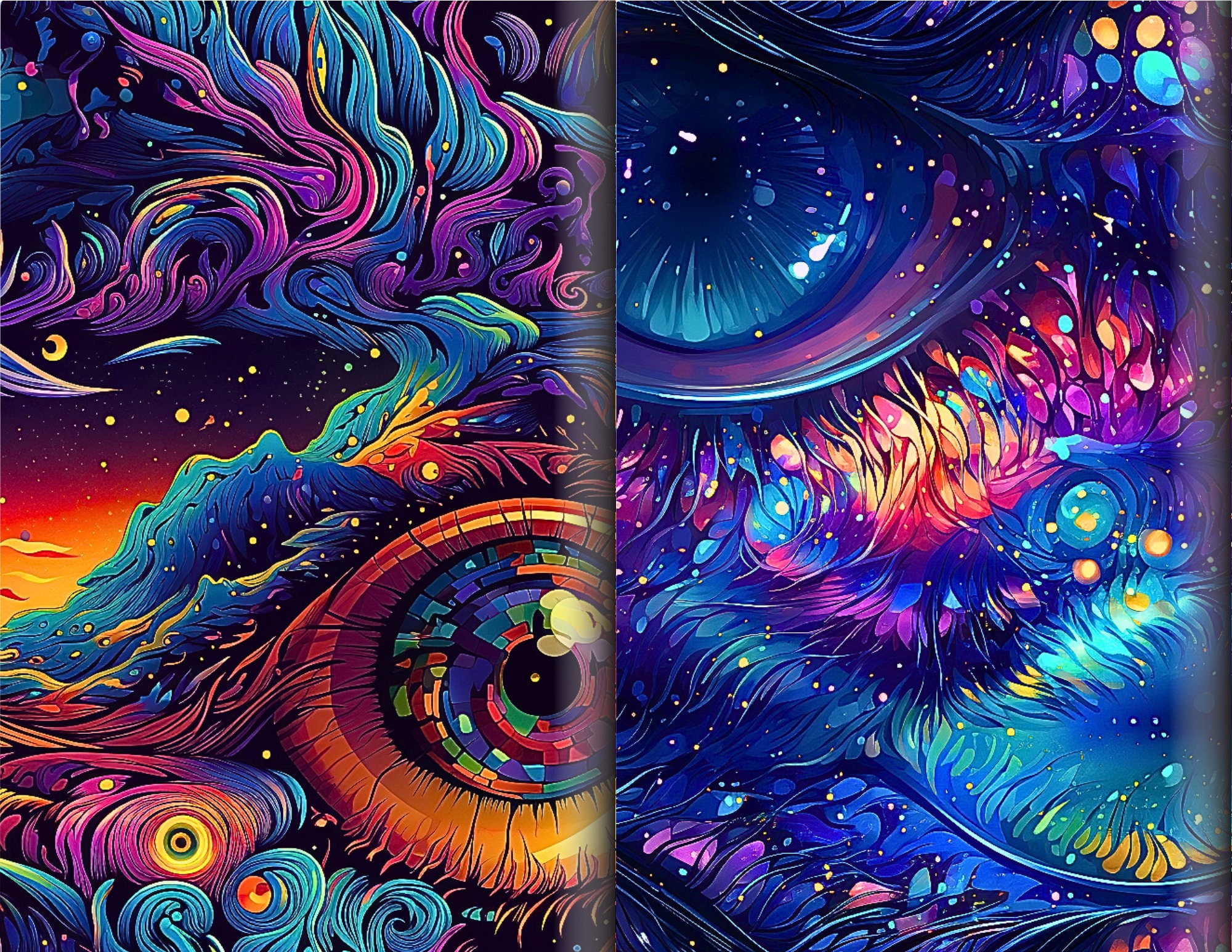 Cosmic Eye & DNA Helix Pattern: Metaphysical Digital Paper (digital ...