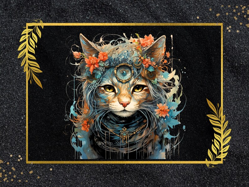 I Am Tabby the Cat Legend Tabby Cat Wall Art Hyperdetailed Mythical ...