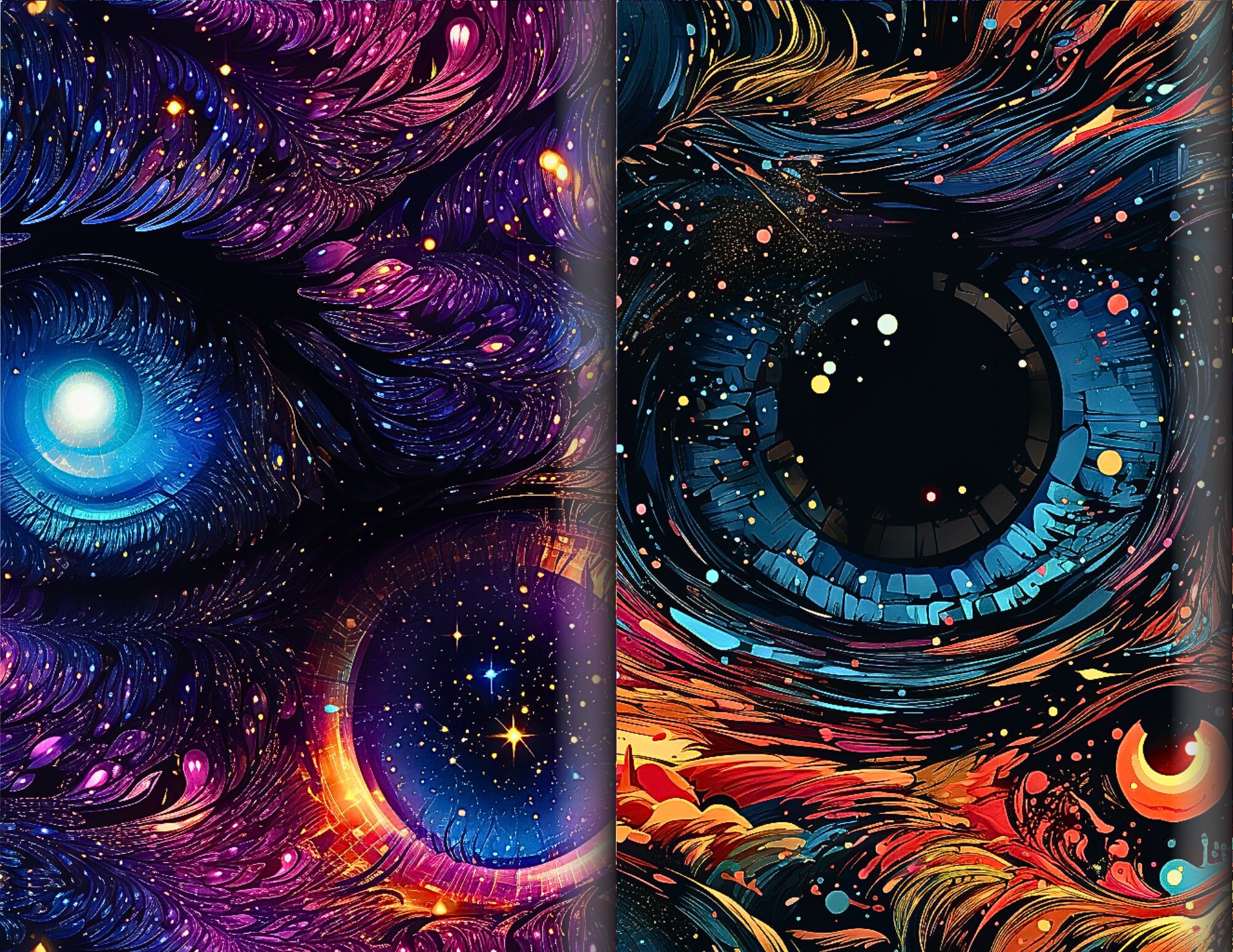 Cosmic Eye & DNA Helix Pattern: Metaphysical Digital Paper (digital ...