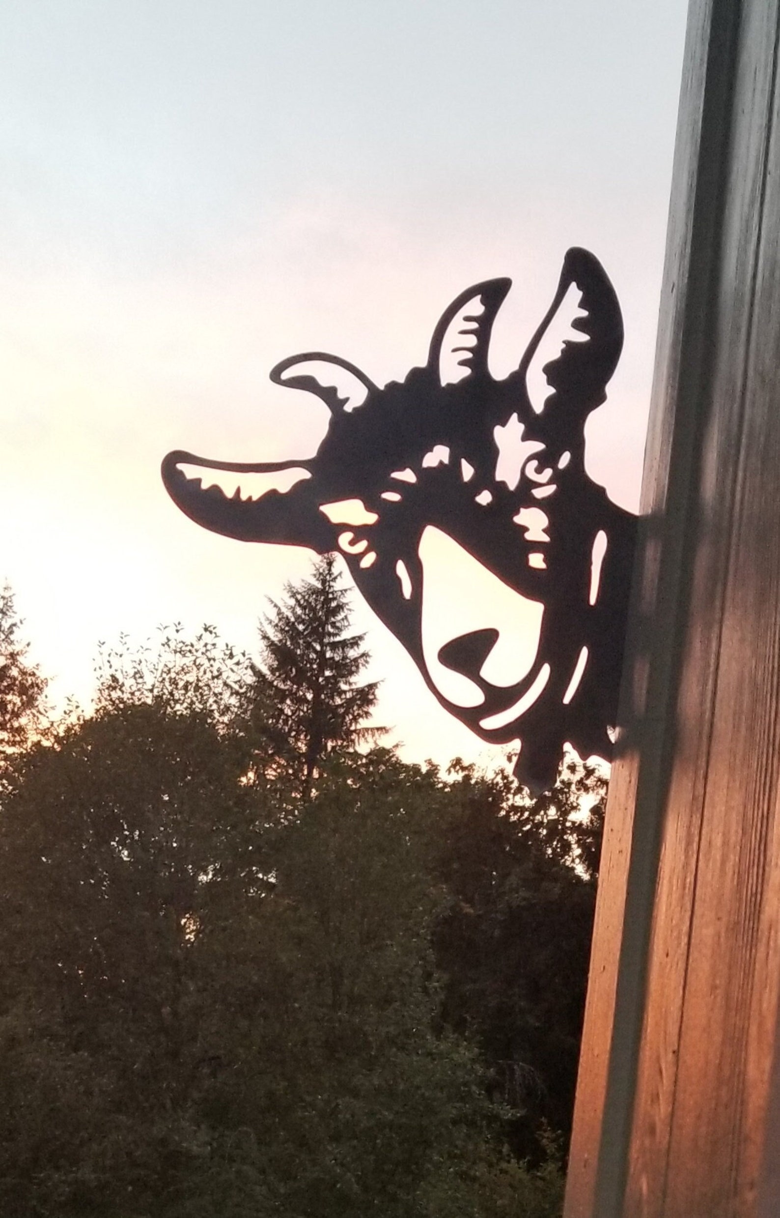 Metal Goat Fence Post Sign/ Peek-a-boo Goat/ Farm Decoration/ - Etsy