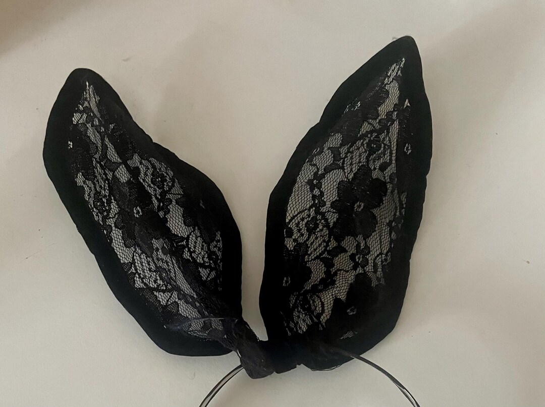 Bkack Lace Bunny Ears - Etsy