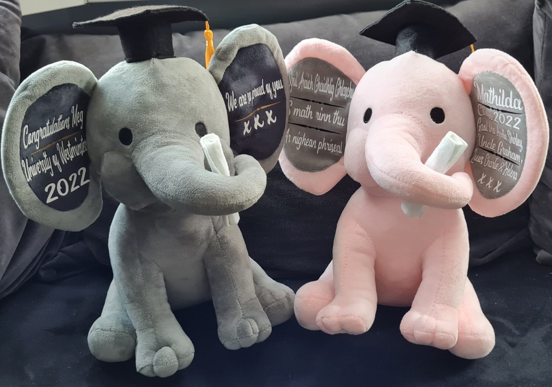 Personalised Graduation Plush Elephant Gift for University/ Nursery ...