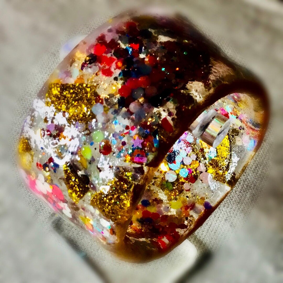 Colourful Sparkling Glitters Resin Bangle,dots Bangle,unique Handmade ...
