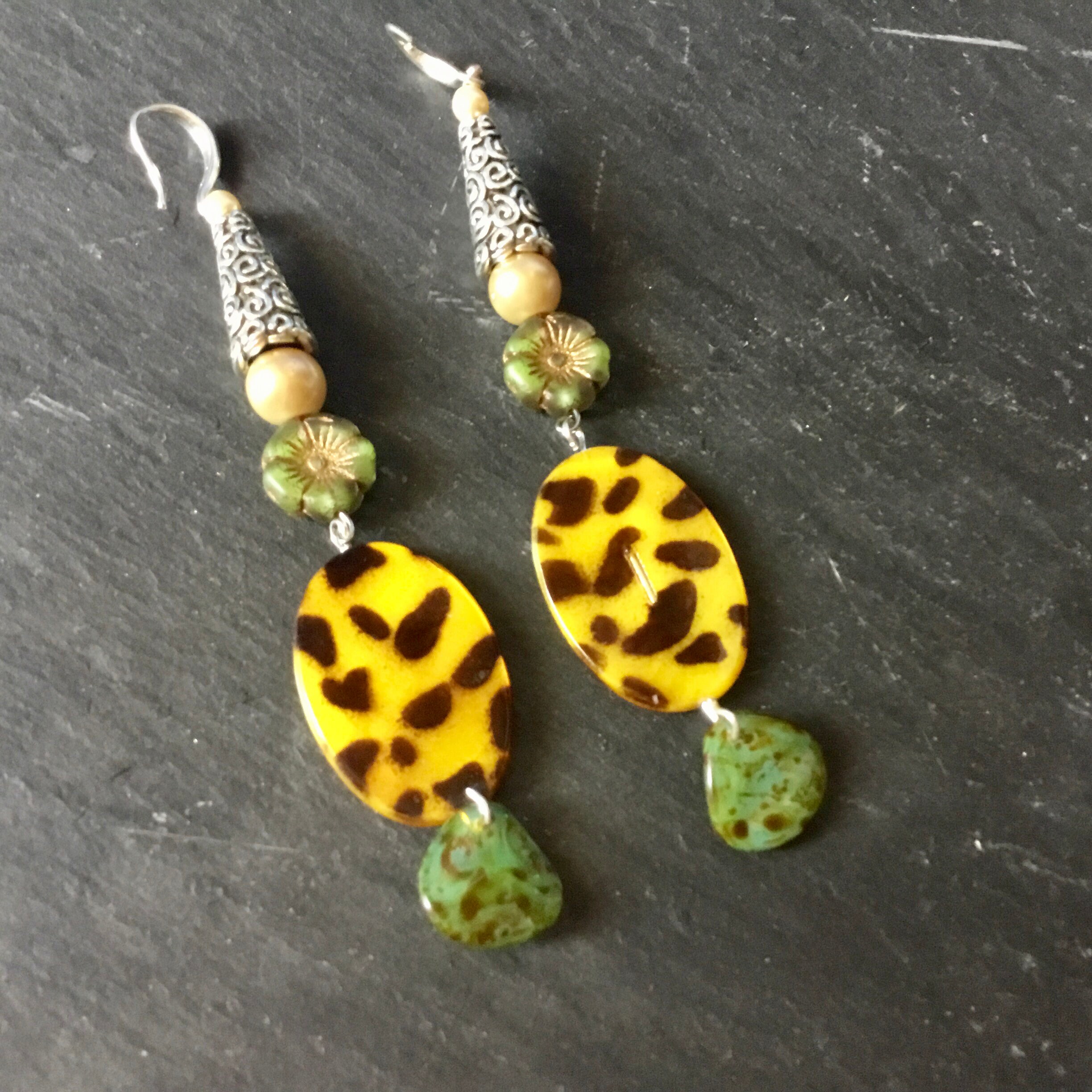 Pearl Drop Earrings, Pearl Fantasy Earrings,decorated With Luxury Czech ...