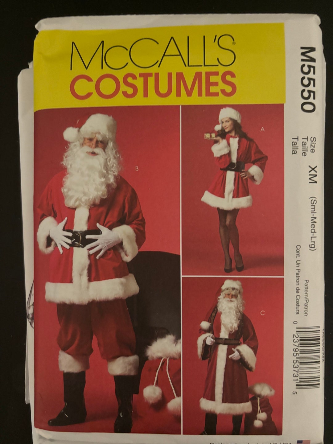 Mccall M5550 Santa and Mrs Claus Costume Size S-l - Etsy