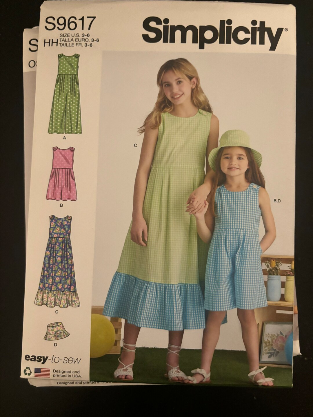 Simplicity S9617 Children and Girls Jumpsuit Romper and Dress Size 3-6 ...