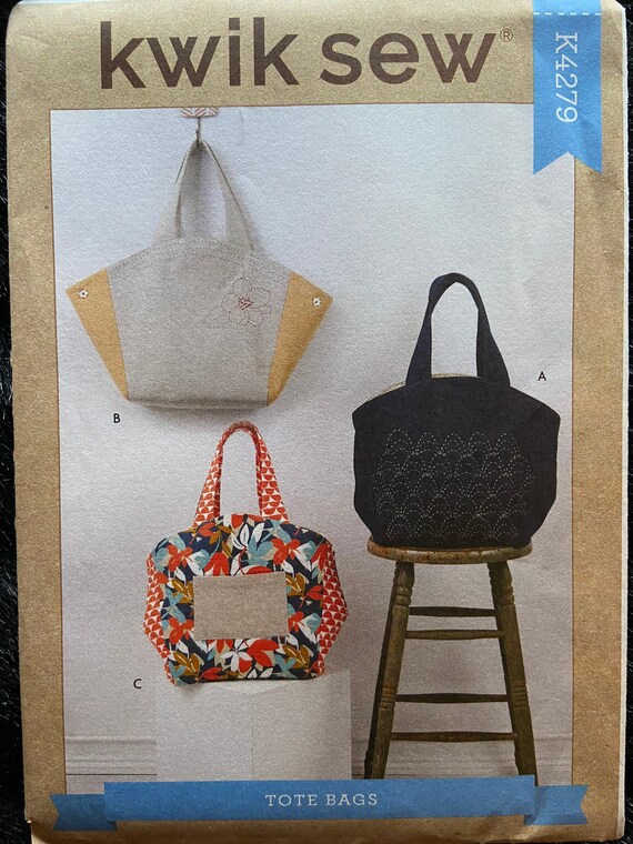 Kiwi Sew K4279 Pattern Tote Bags Uncut - Etsy