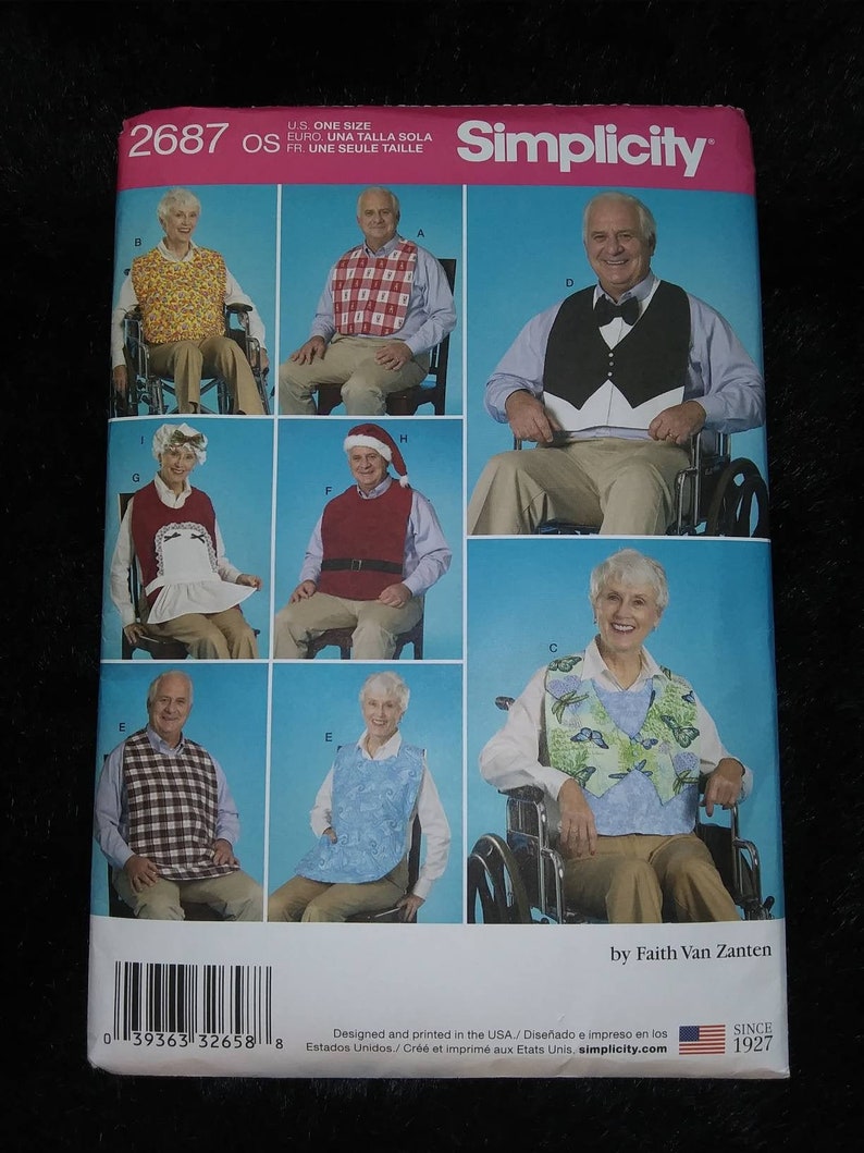 Simplicity 2687 Pattern Adult Clothing Protectors and Hat One - Etsy