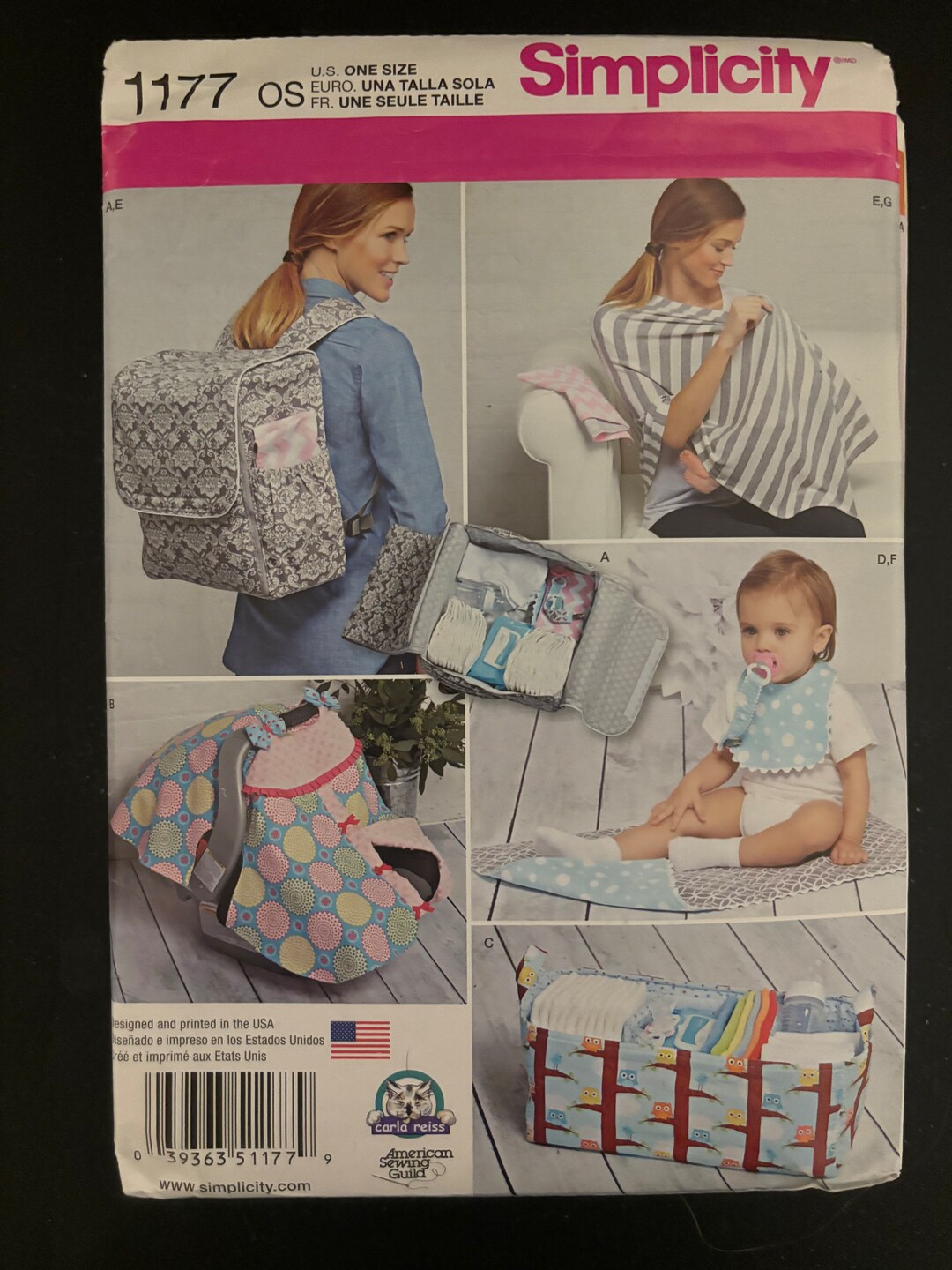 Simplicity 1177 Diaper Bag Carrier Tent Play Mat Burp Cloth Bib - Etsy