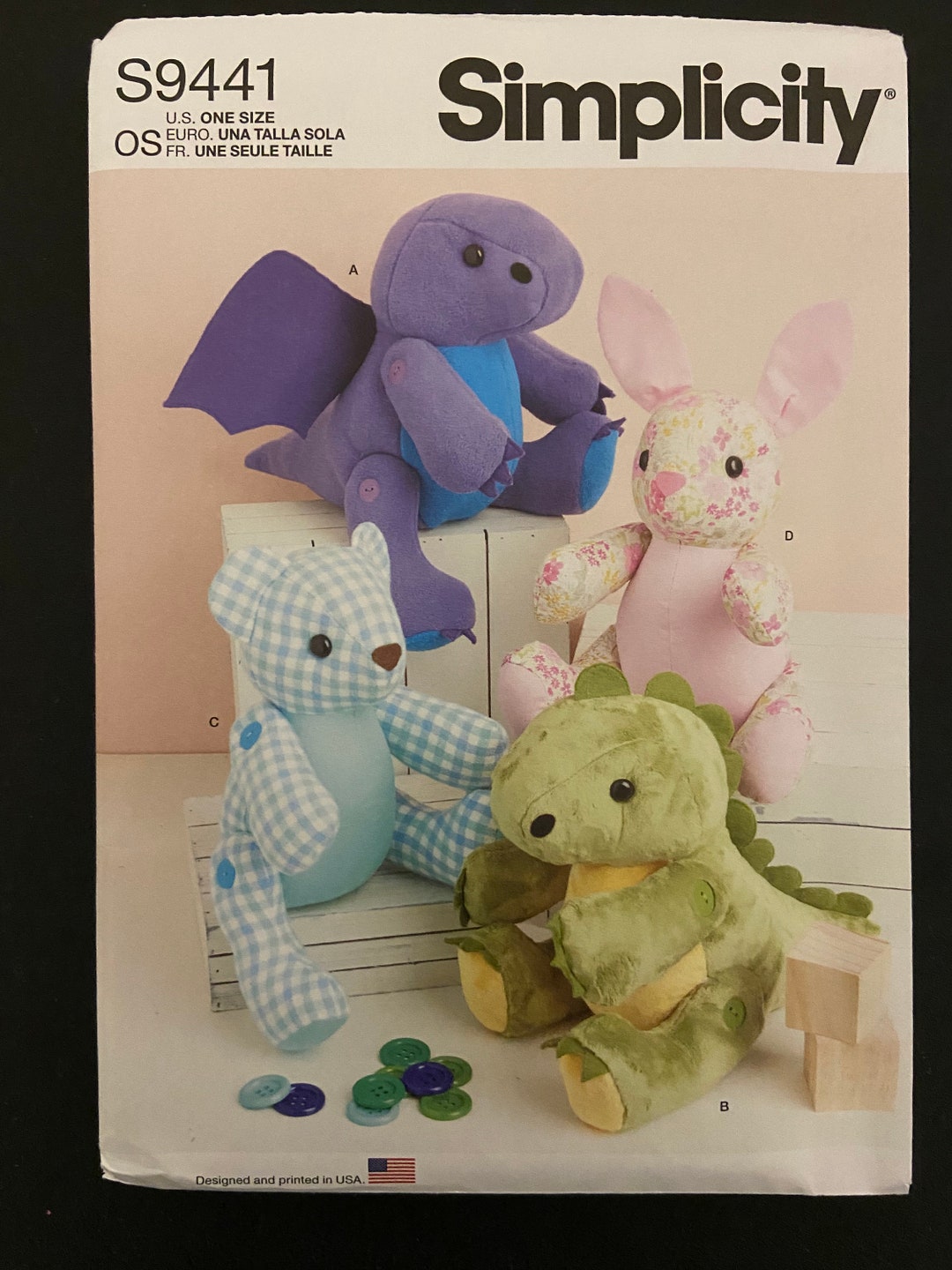 Simplicity S9441 13” Plushies - Etsy