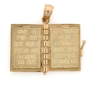 Your Choice of Solid 10k or Solid 14k Gold Bible 4 Page Religious ...