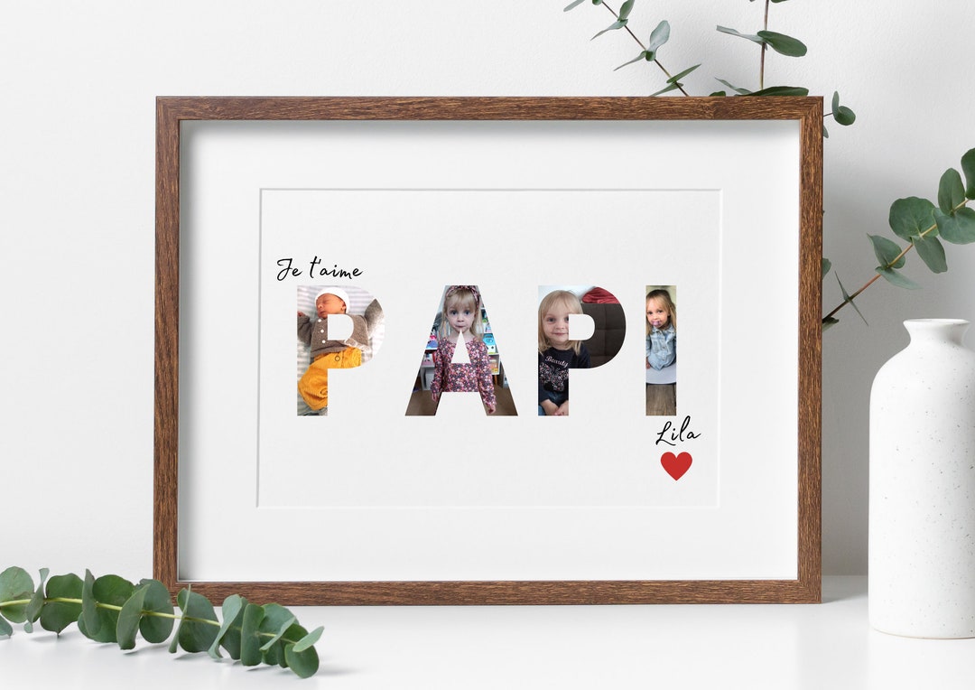 Affiche papi personnalisable avec les photos et prénoms des petits ...