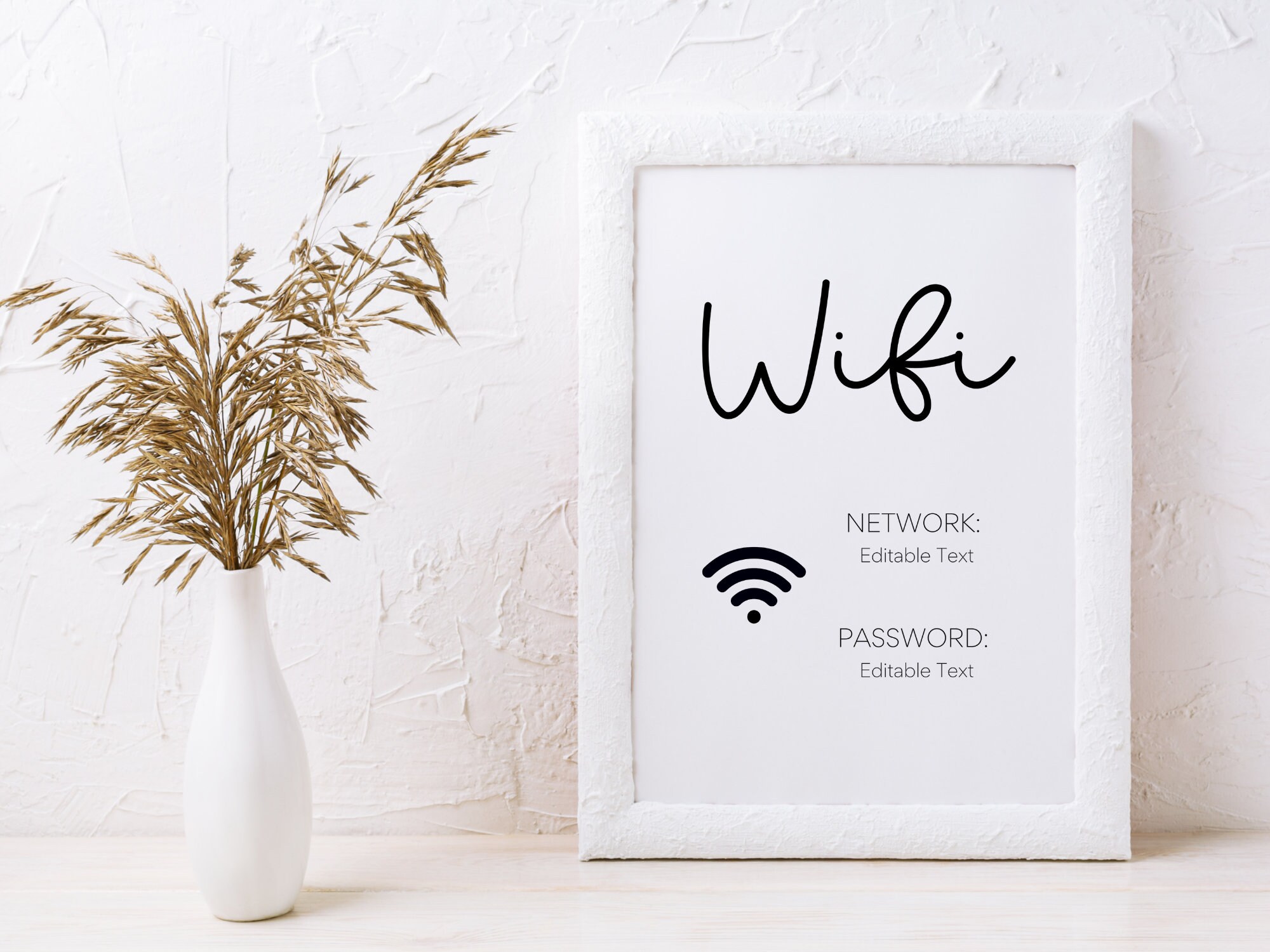 Editable Wifi Sign | Wifi Password Sign | Wifi Password Sign Printable ...