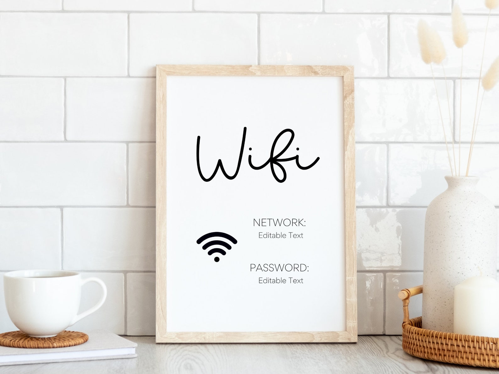 Editable Wifi Sign | Wifi Password Sign | Wifi Password Sign Printable ...