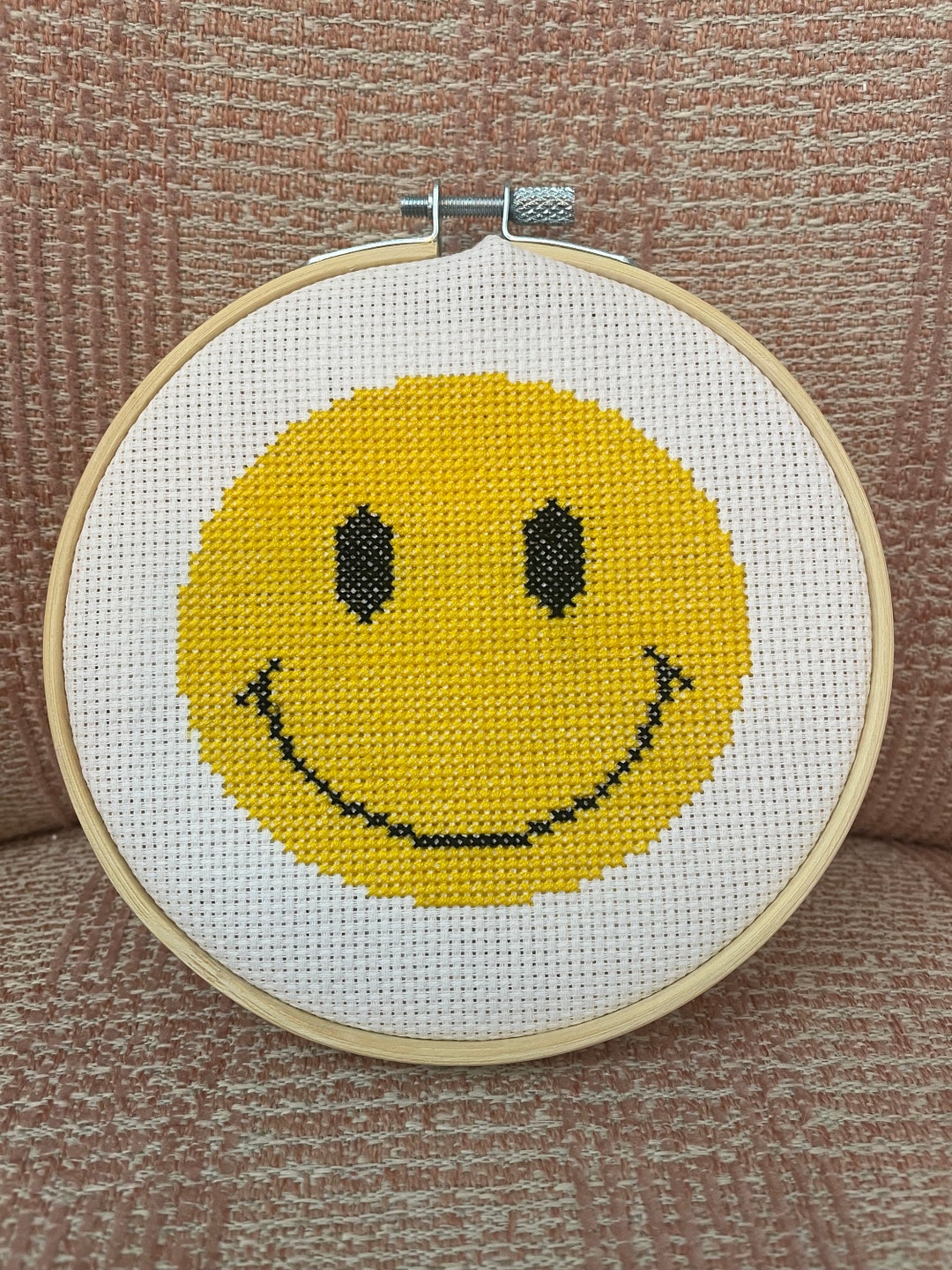 PATTERN Yellow Smiley Face Cross Stitch Chart Instant Download Includes ...