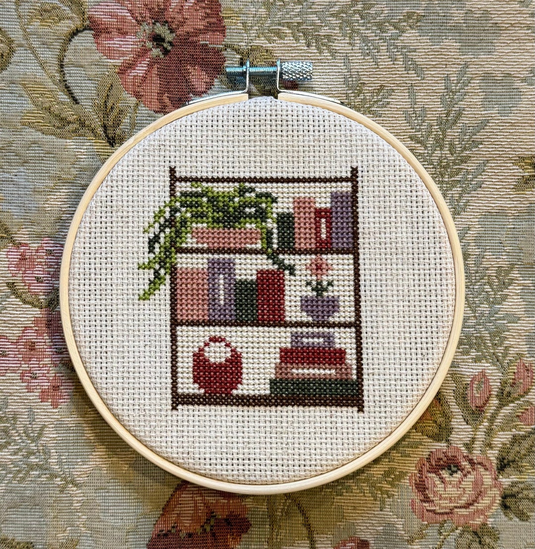 PATTERN Bookshelf Cross Stitch Chart Instant Download Includes ...