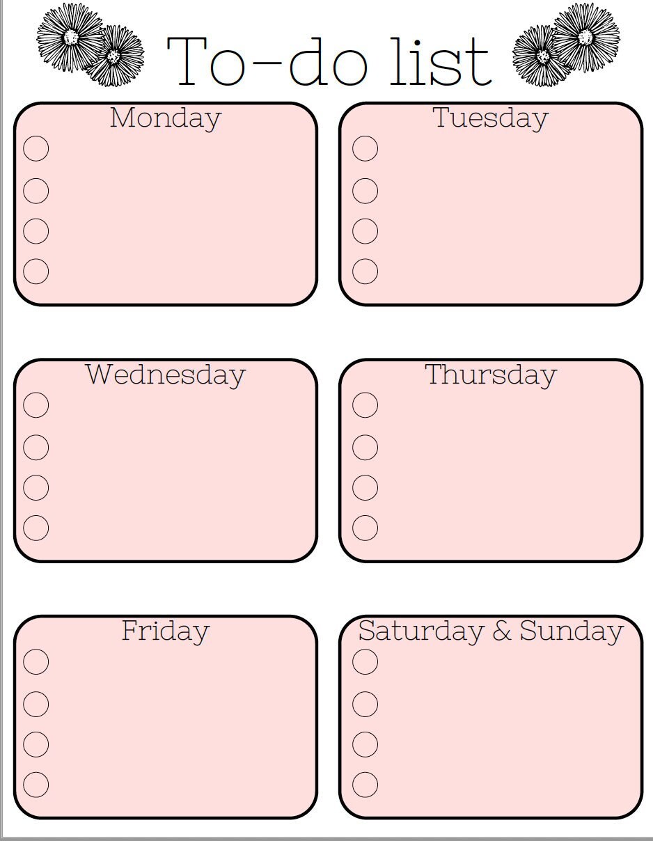 To- Do List Printable Instant Download One Page Reusable Organization ...